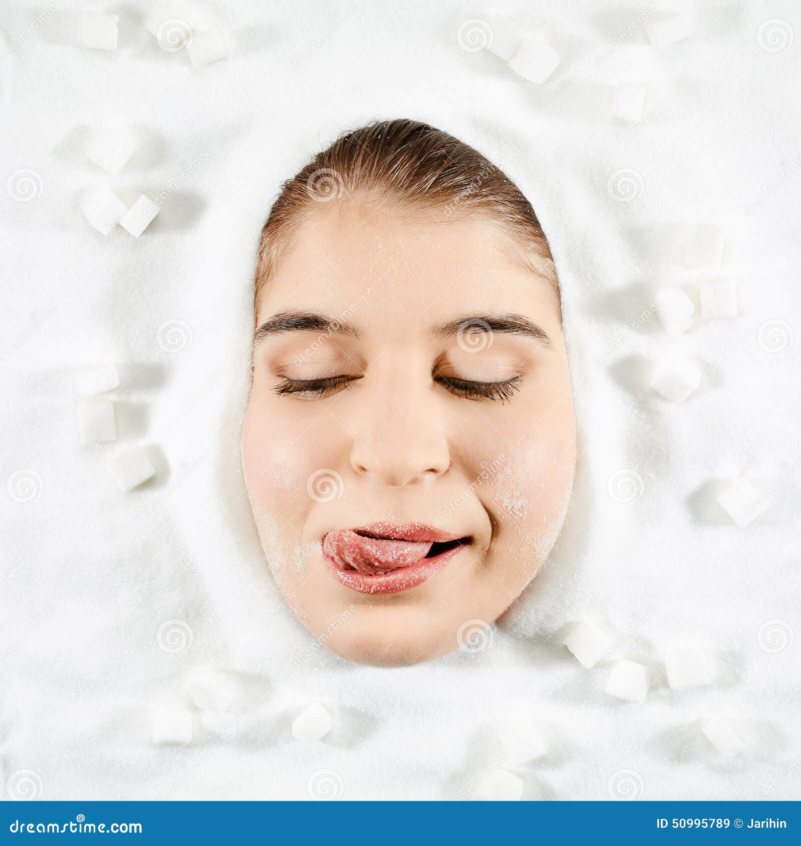 Woman and white sugar stock image. Image of beautiful - 50995789