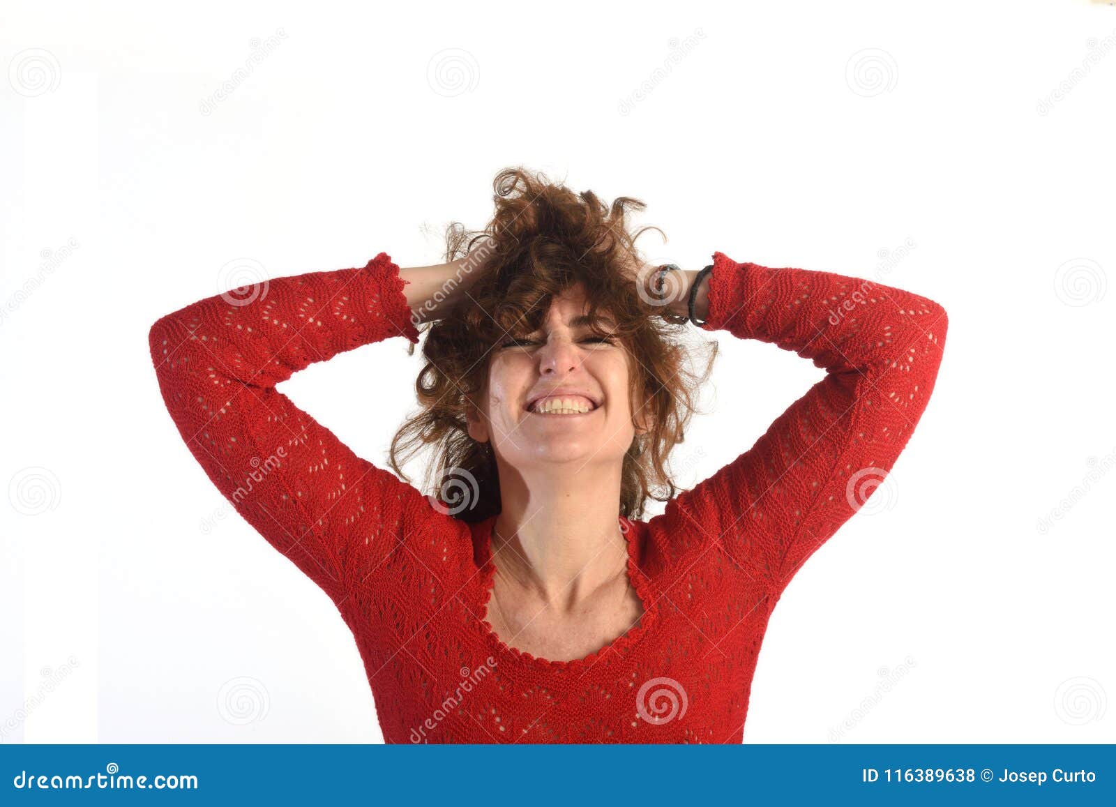 Woman who disheveled, stock photo. Image of dandruff - 116389638