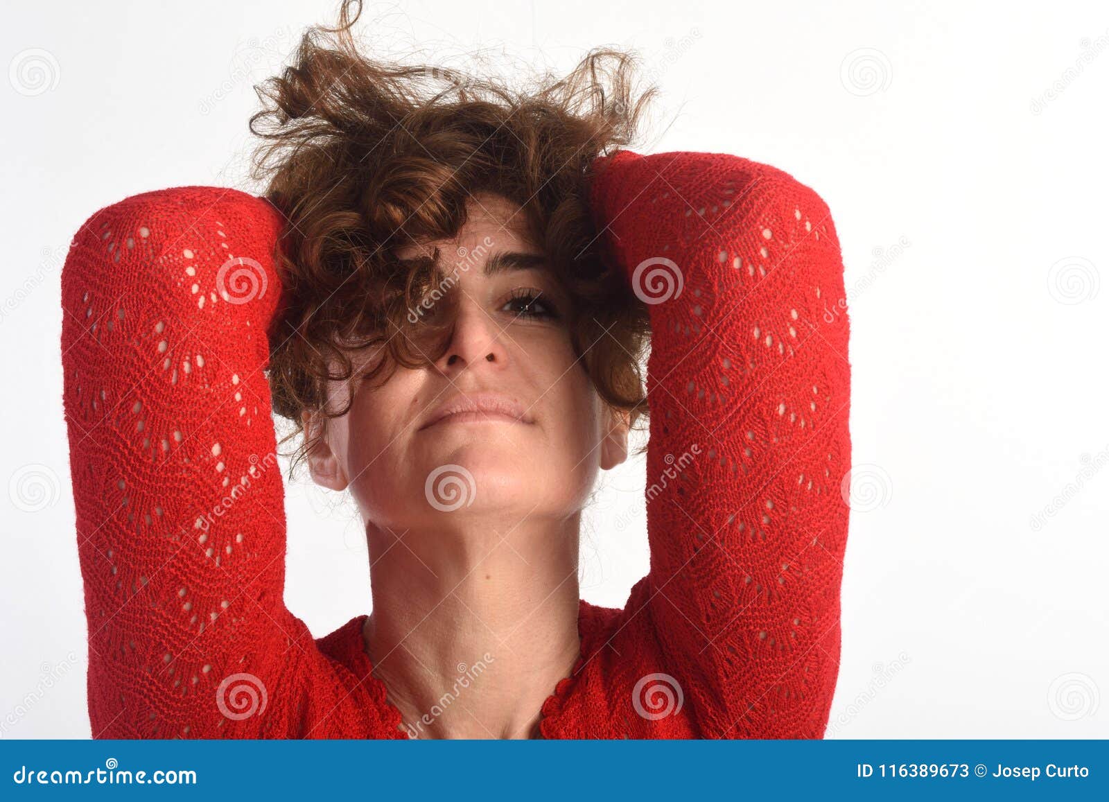 Woman who disheveled stock image. Image of hair, looking - 116389673