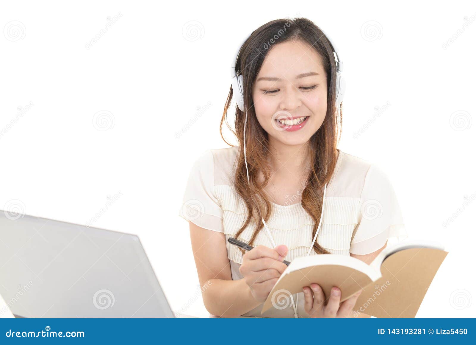 Smiling Woman Using a Laptop Stock Image - Image of elegant, human ...