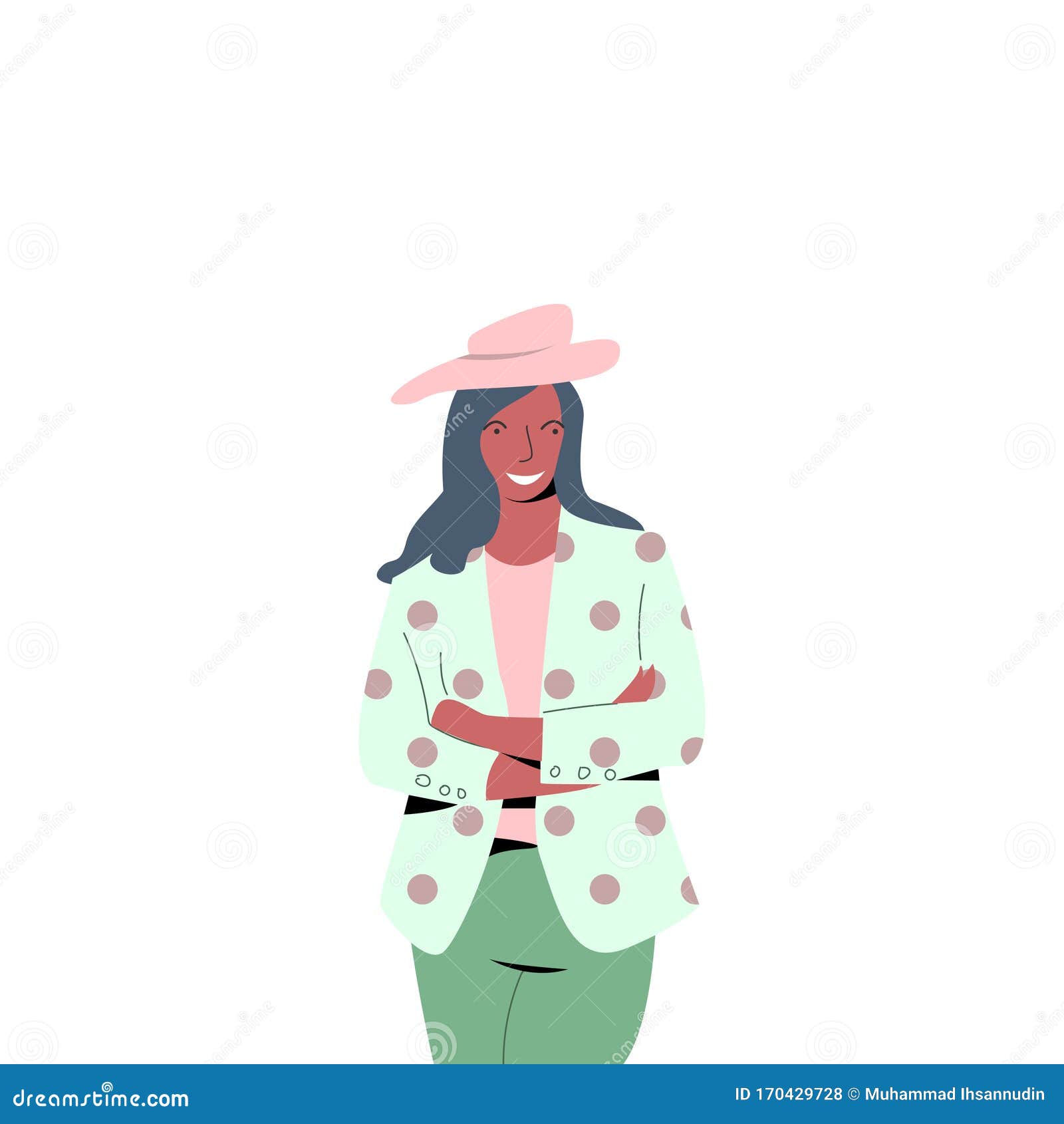 The Woman Who Stood Up and Smiled, Wearing a Patterned Suit and Hat ... The Woman Who Stood Up and Smiled, Wearing a Patterned Suit and Hat ...