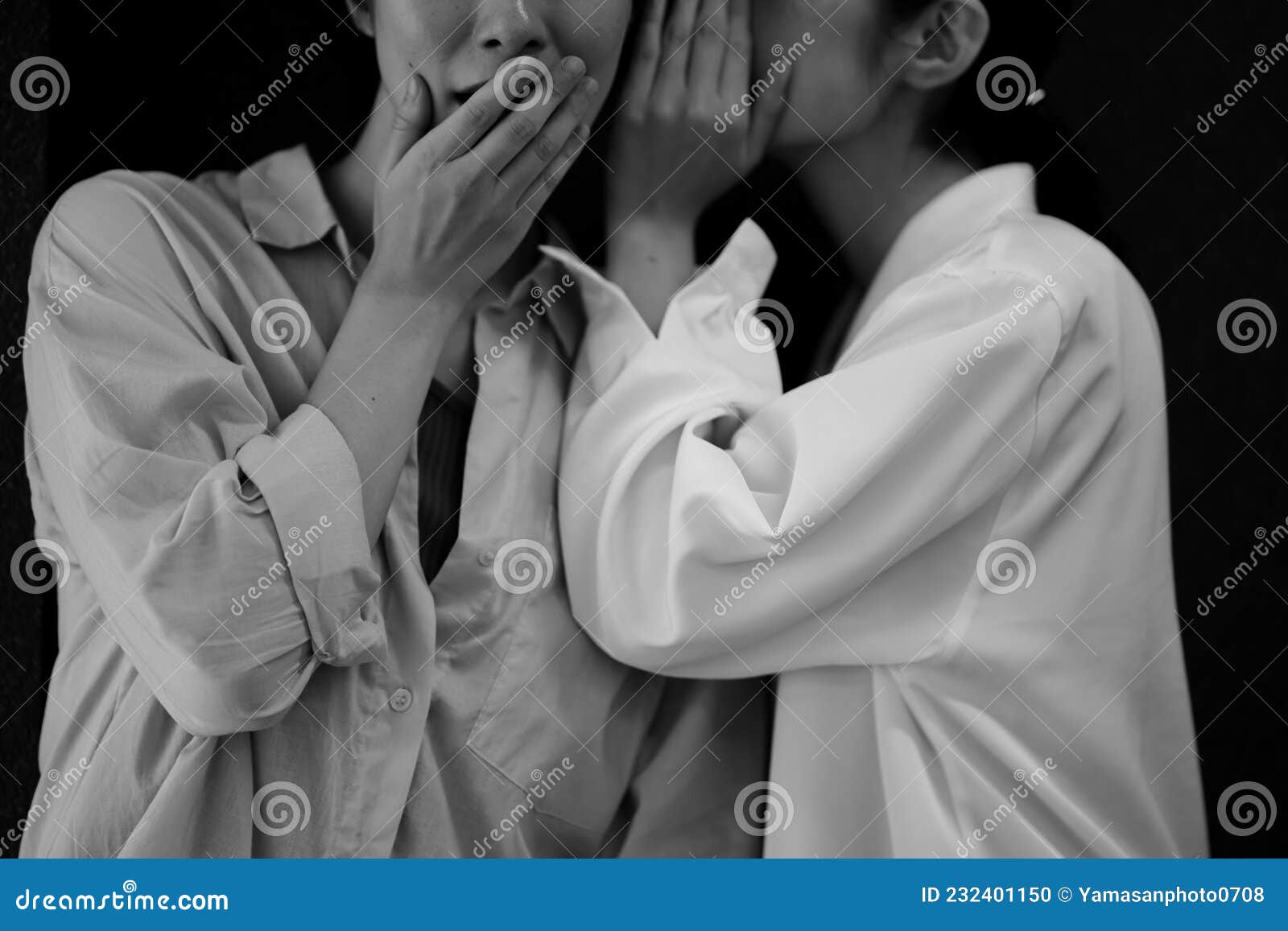 A woman who talks secretly stock photo. Image of refreshing - 232401150