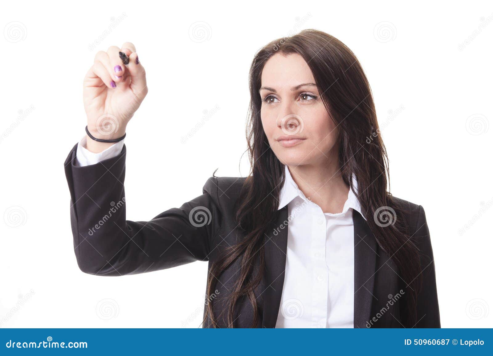 Woman Who Write Something with is Hand on Stock Image - Image of group ...