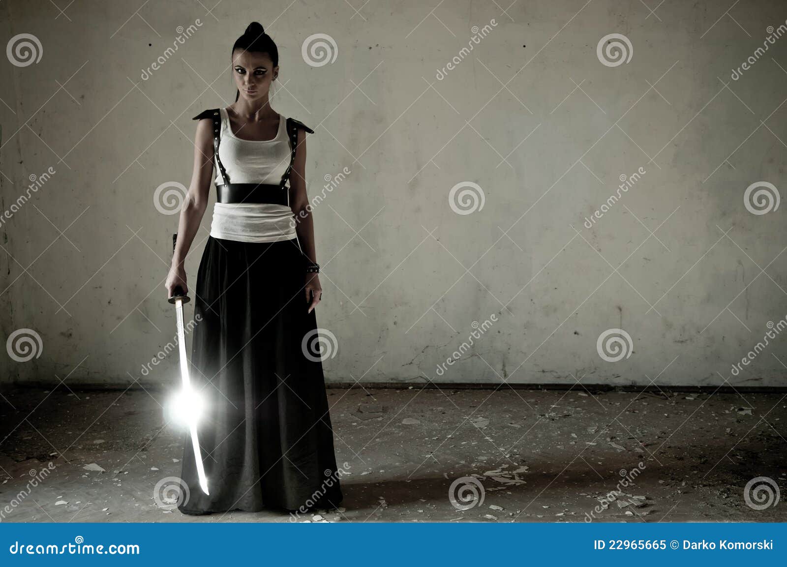 Woman Wielding Sword stock image. Image of strength, blade - 22965665