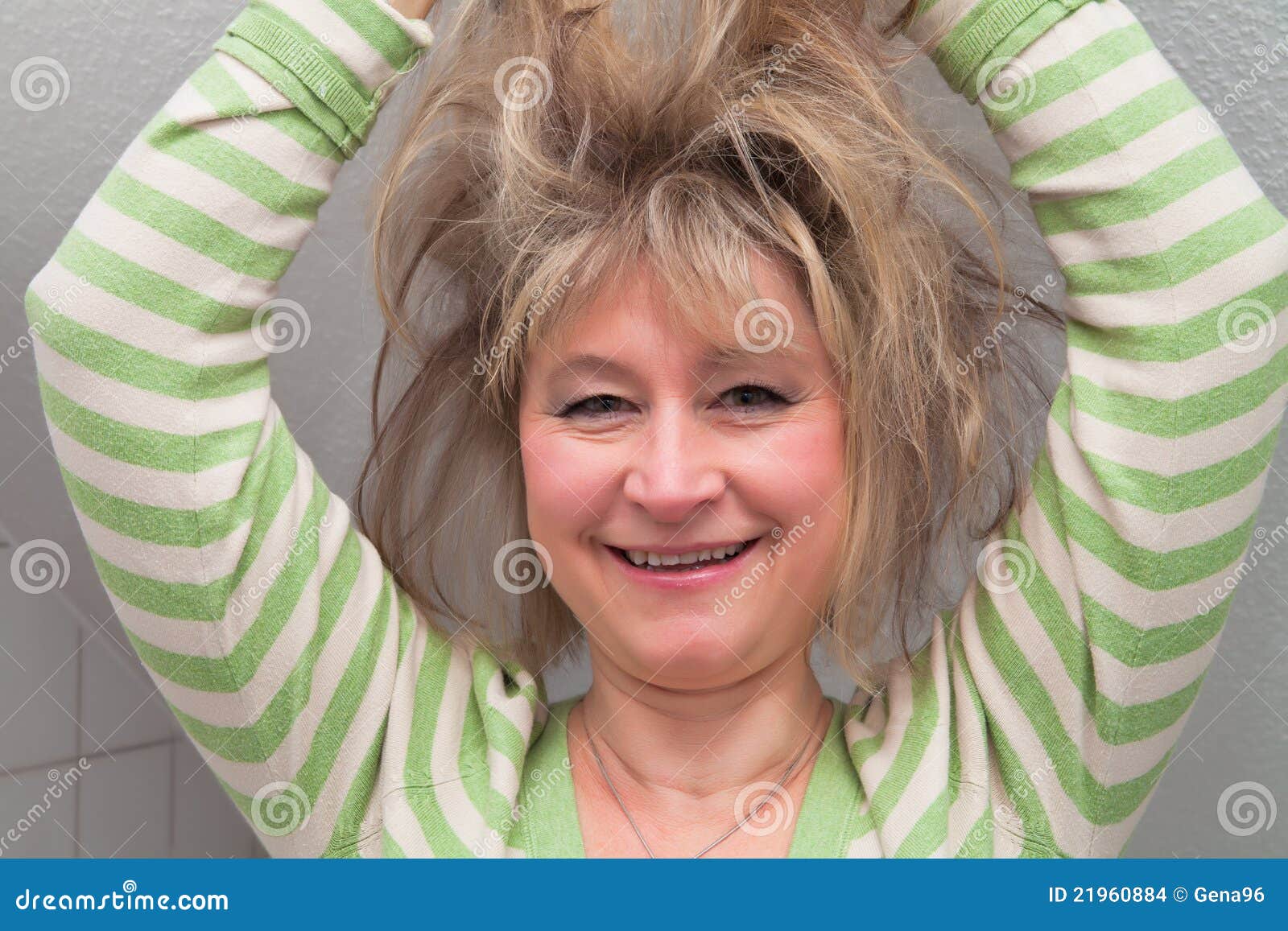 Woman with wild hair stock photo. Image of maturity, details - 21960884