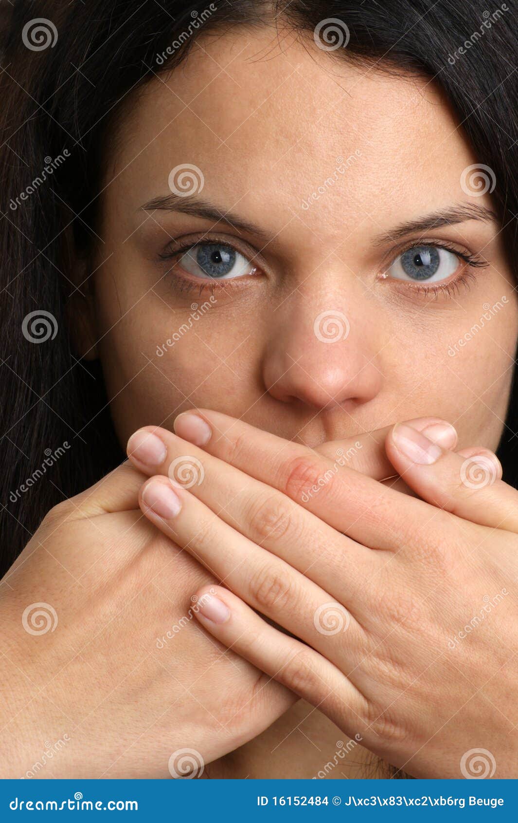 Woman Will Not Speak at the Moment Stock Photo - Image of beauty ...