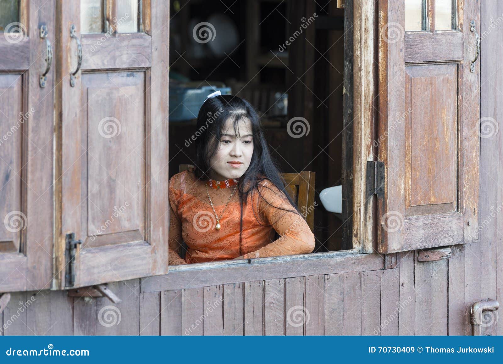 Woman In Window Editorial Stock Image Image 70730409