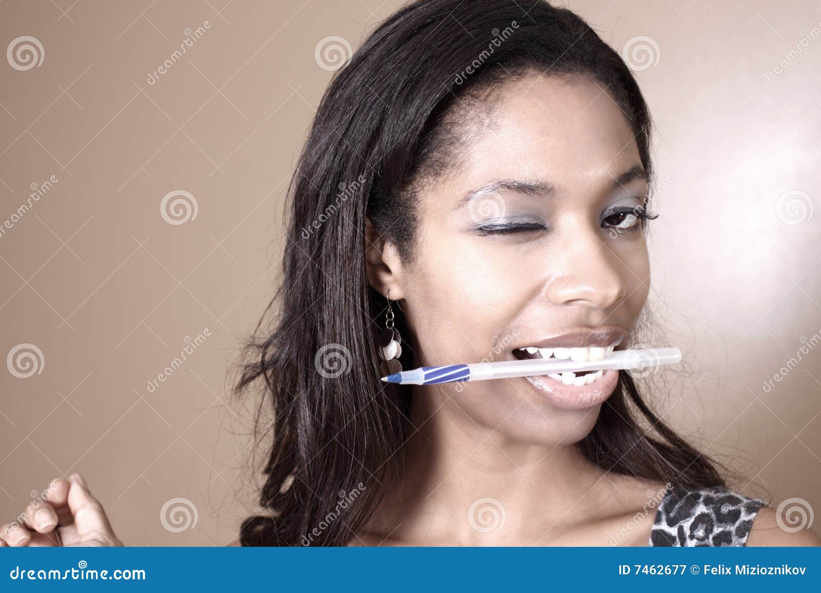 Woman winking stock image. Image of beautiful, facial - 7462677