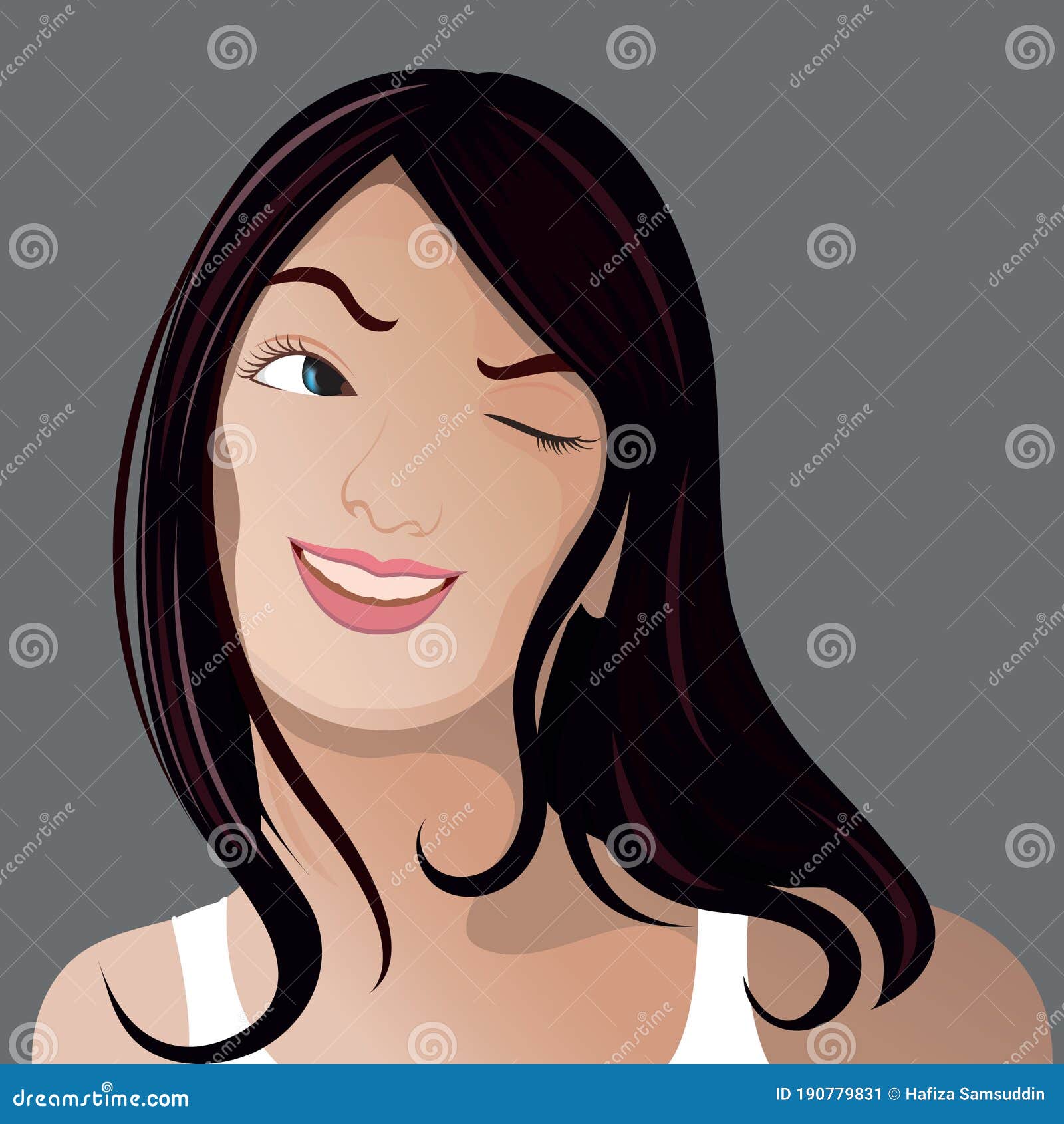 Woman Winking. Vector Illustration Decorative Design Stock Vector ...