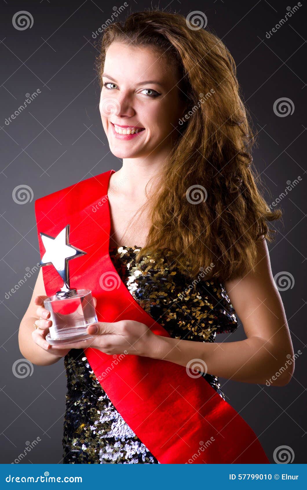 Woman Winning the Beauty Contest Stock Photo - Image of elegance, hair ...