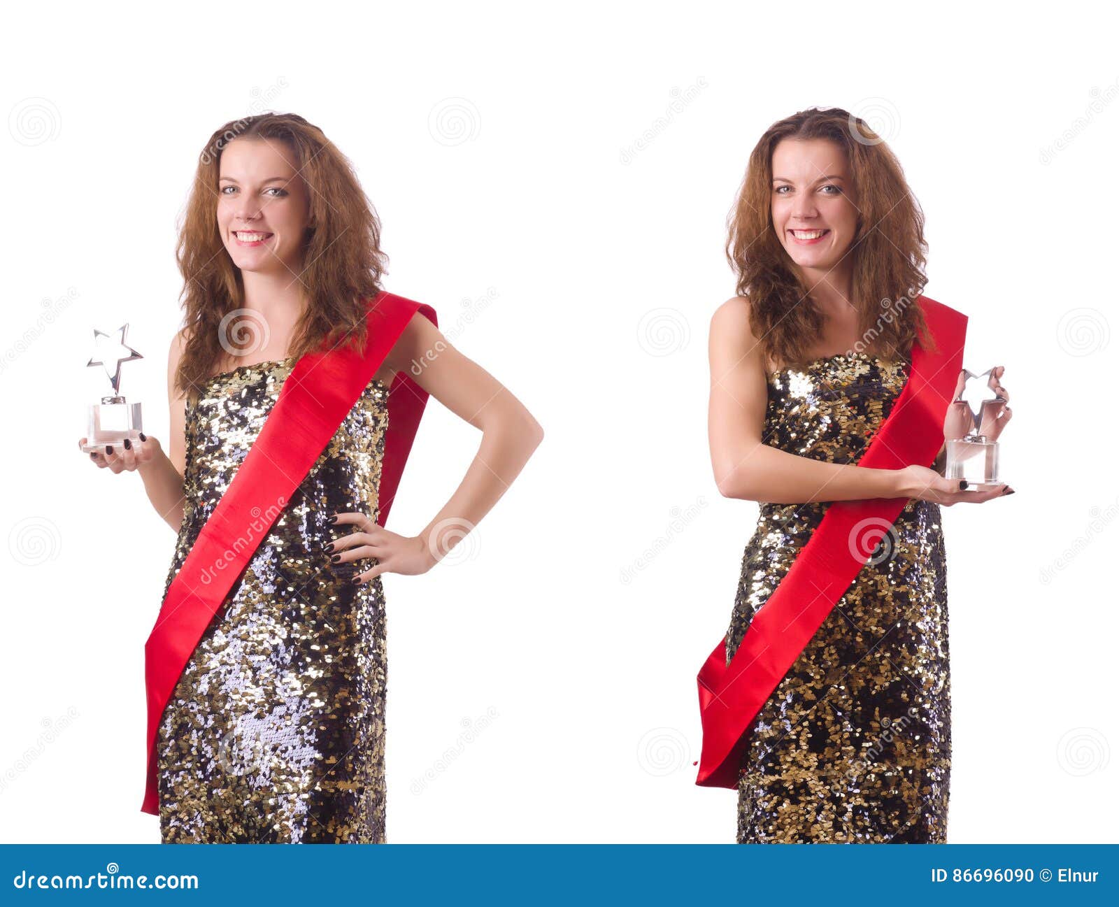 The Woman Winning the Beauty Contest Stock Photo - Image of bright ...