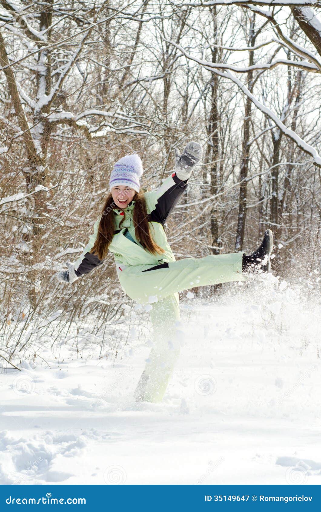 Woman in winter stock image. Image of nature, outdoors - 35149647