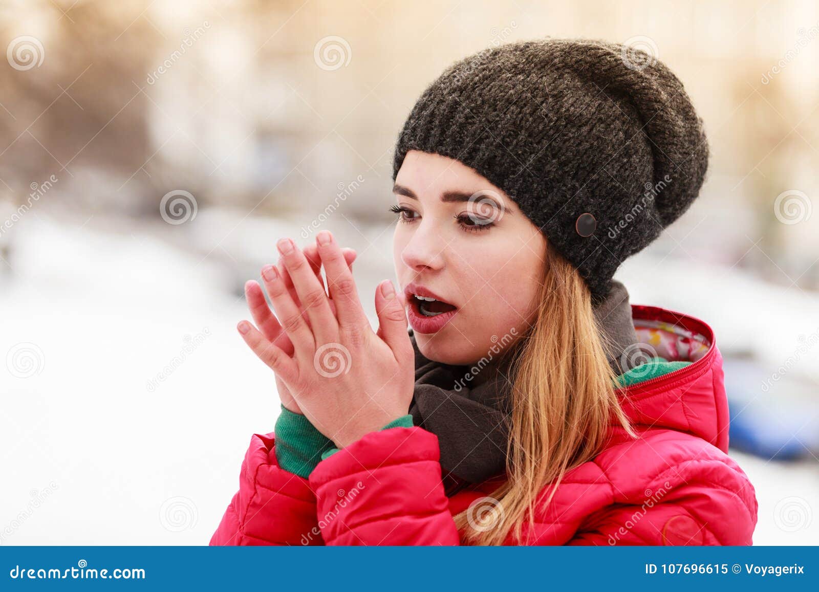 Woman during Winter Warming Up Her Hands Stock Image - Image of cold ... Woman during Winter Warming Up Her Hands Stock Image - Image of cold ...