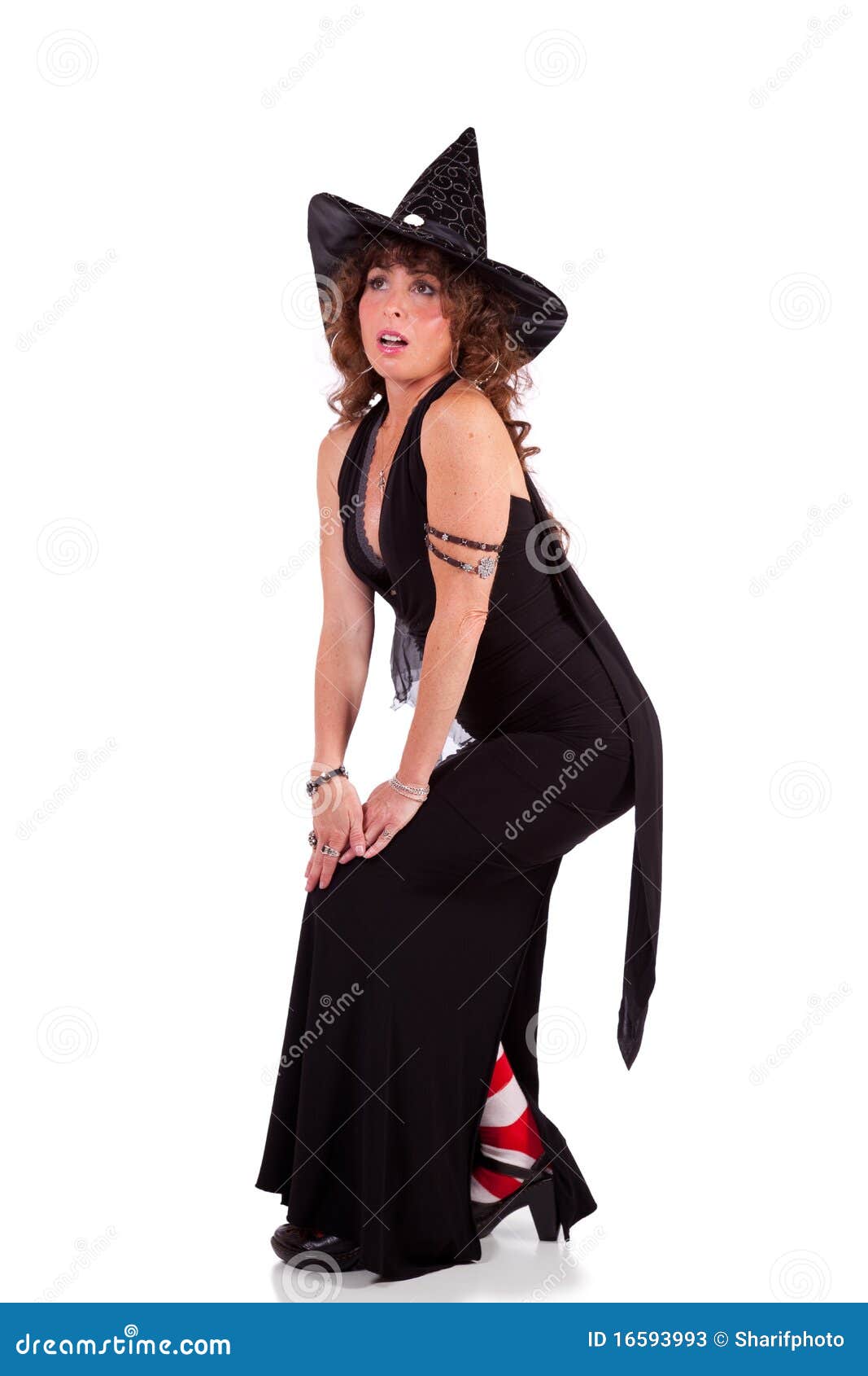 Woman in Witch Costume Striking a Pose Stock Image - Image of high ...