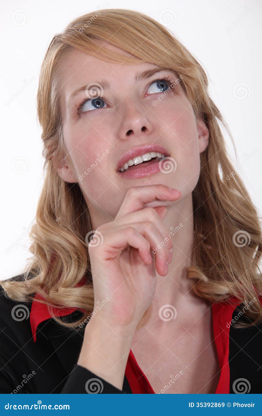 Woman wondering stock image. Image of lady, female, hand - 35392869