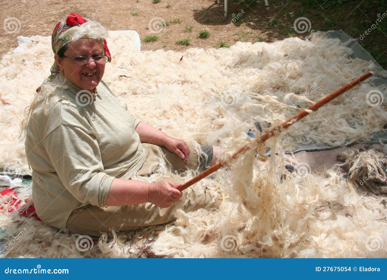 Woman in wool stock photo. Image of fiber, craftsmanship - 27675054
