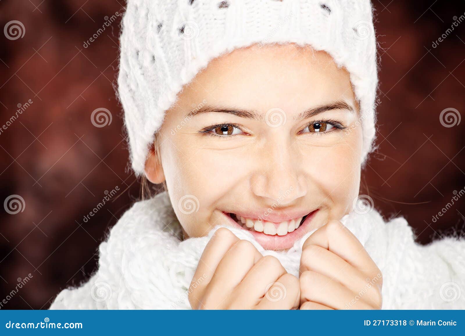 Woman in Wool Sweater and Cap Stock Photo - Image of beauty, attractive ...