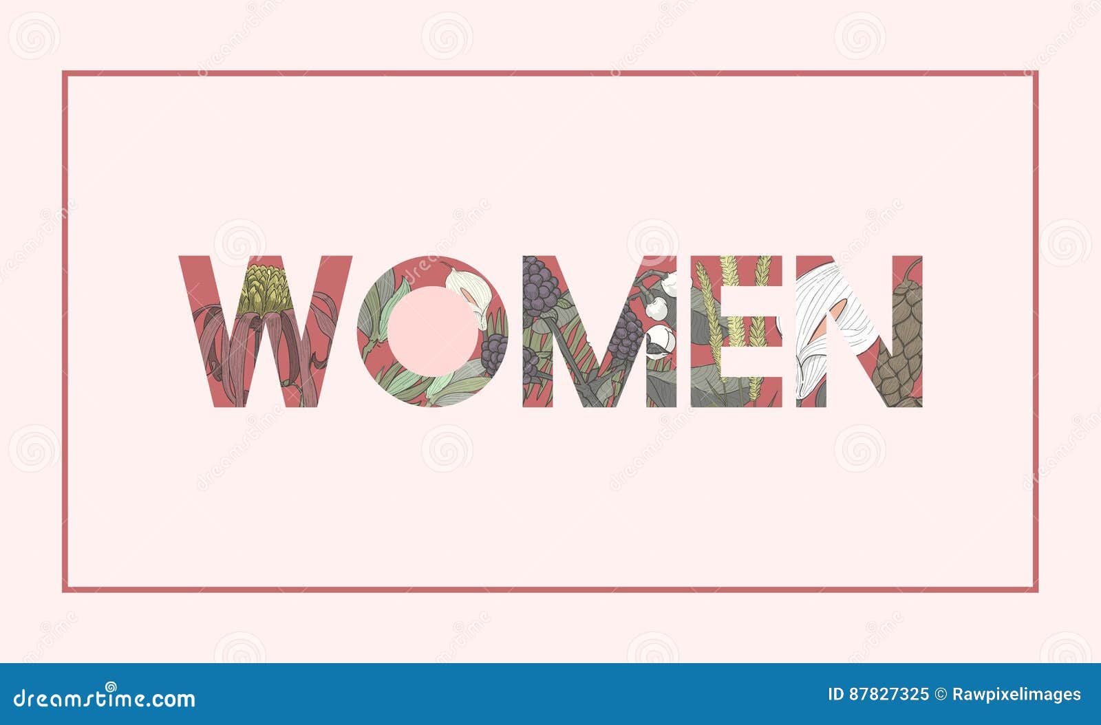 Woman Word Graphic with Floral Pattern Concept Stock Vector ...