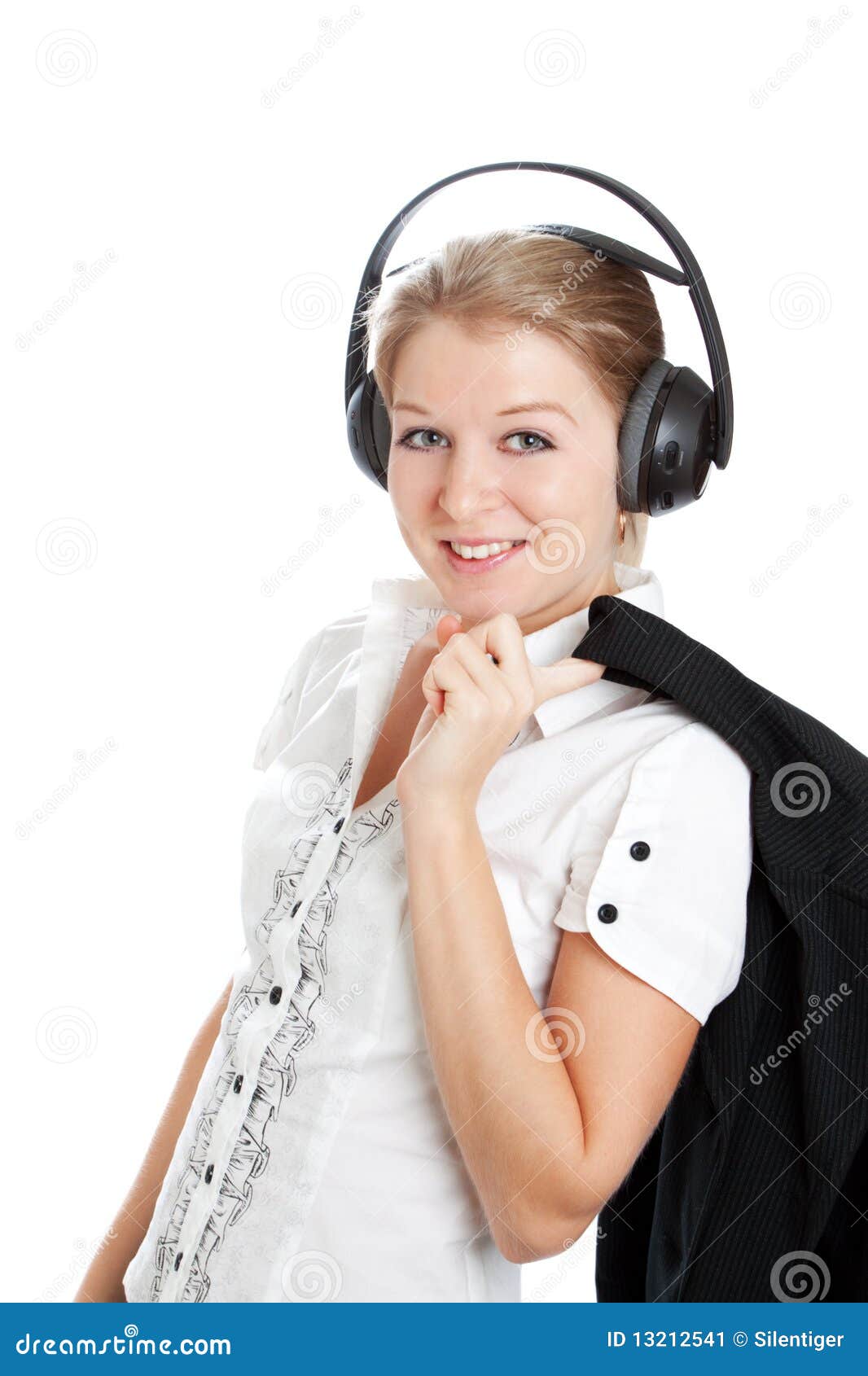 Woman after work stock image. Image of hair, listening - 13212541