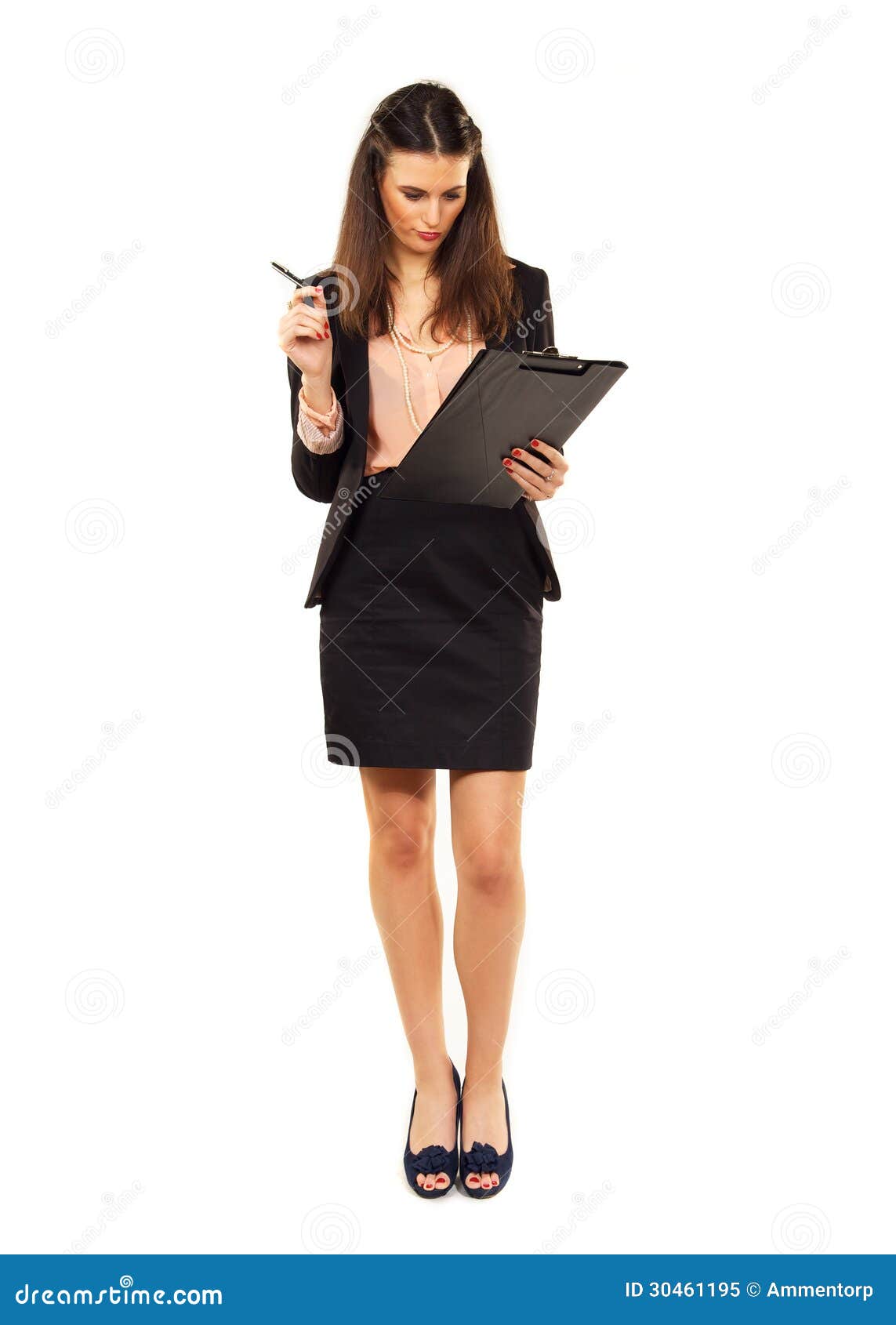 Woman at Work with Checklist Stock Image - Image of professional ...