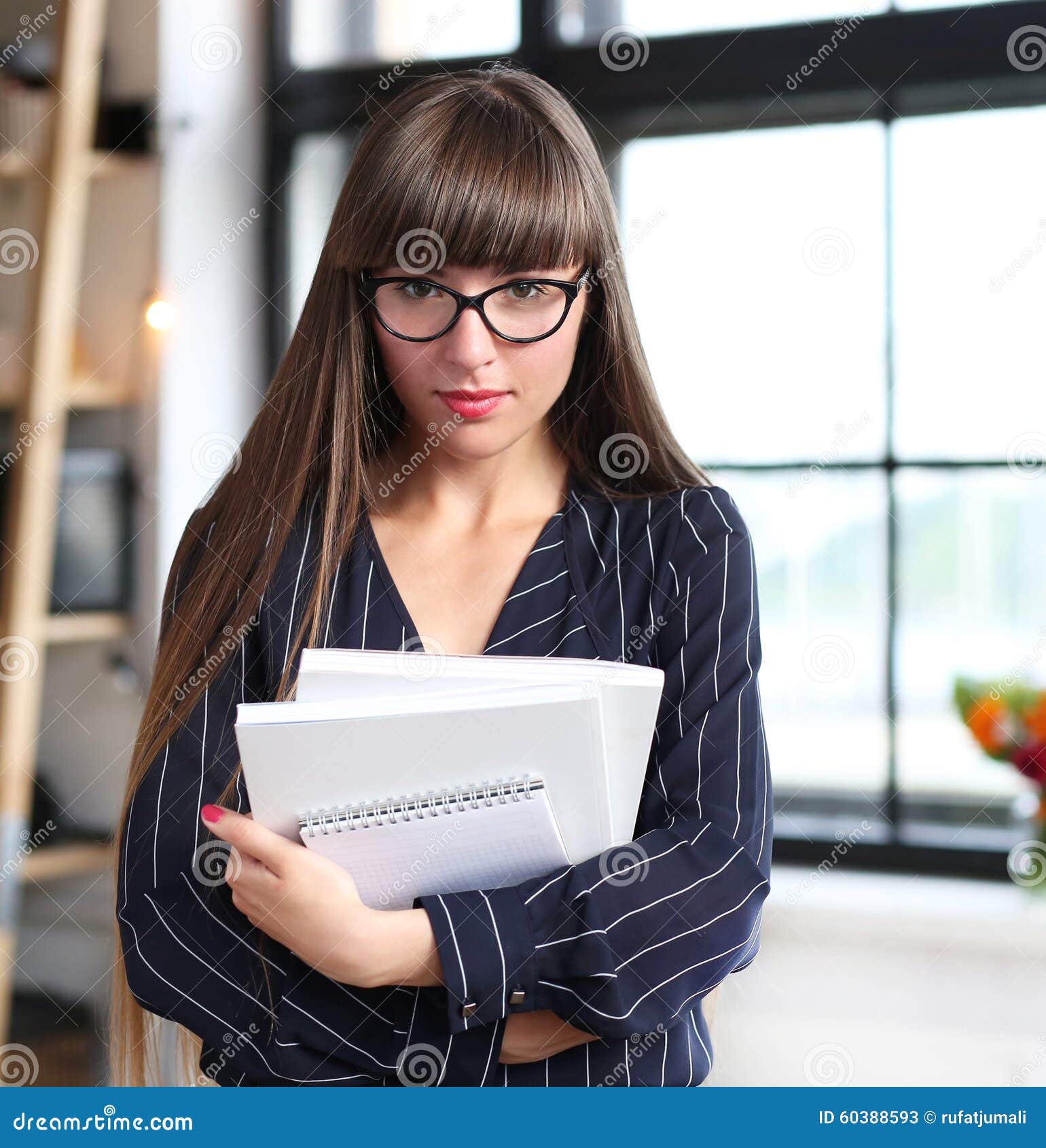 Woman at work stock image. Image of holding, hairstyle - 60388593