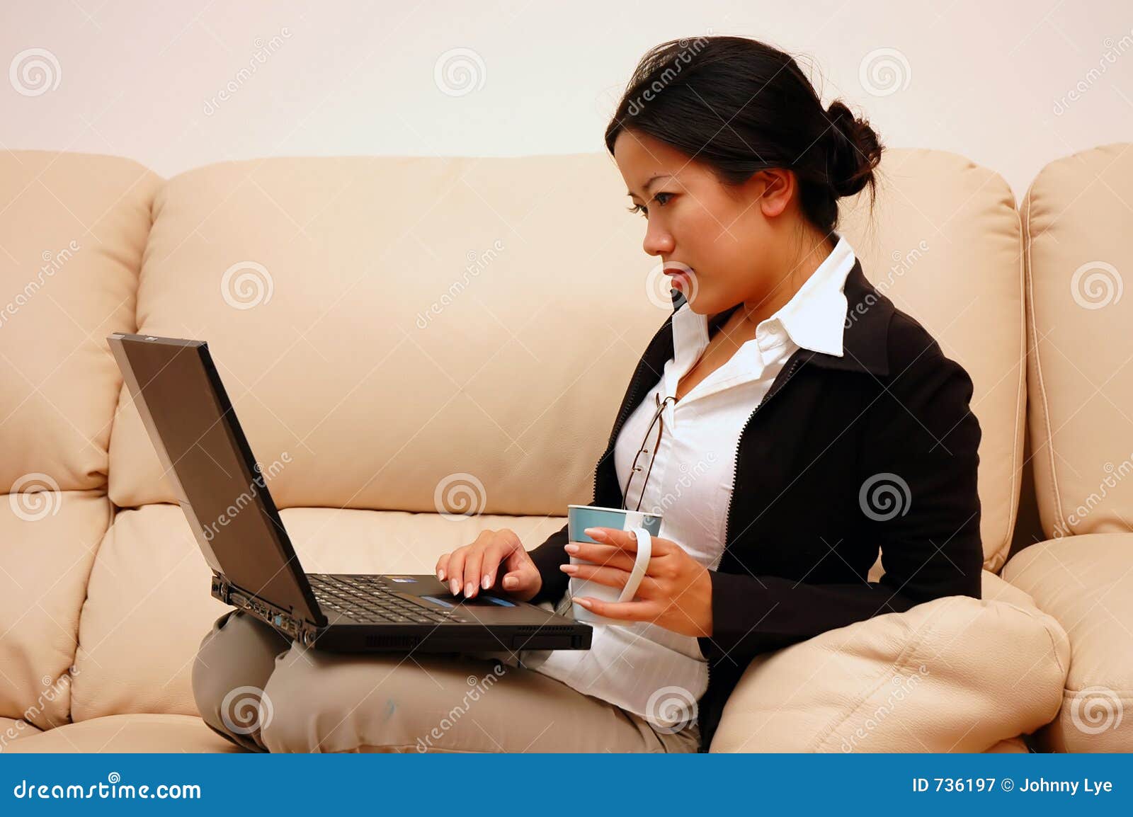 Woman at work from home stock image. Image of lady, woman - 736197