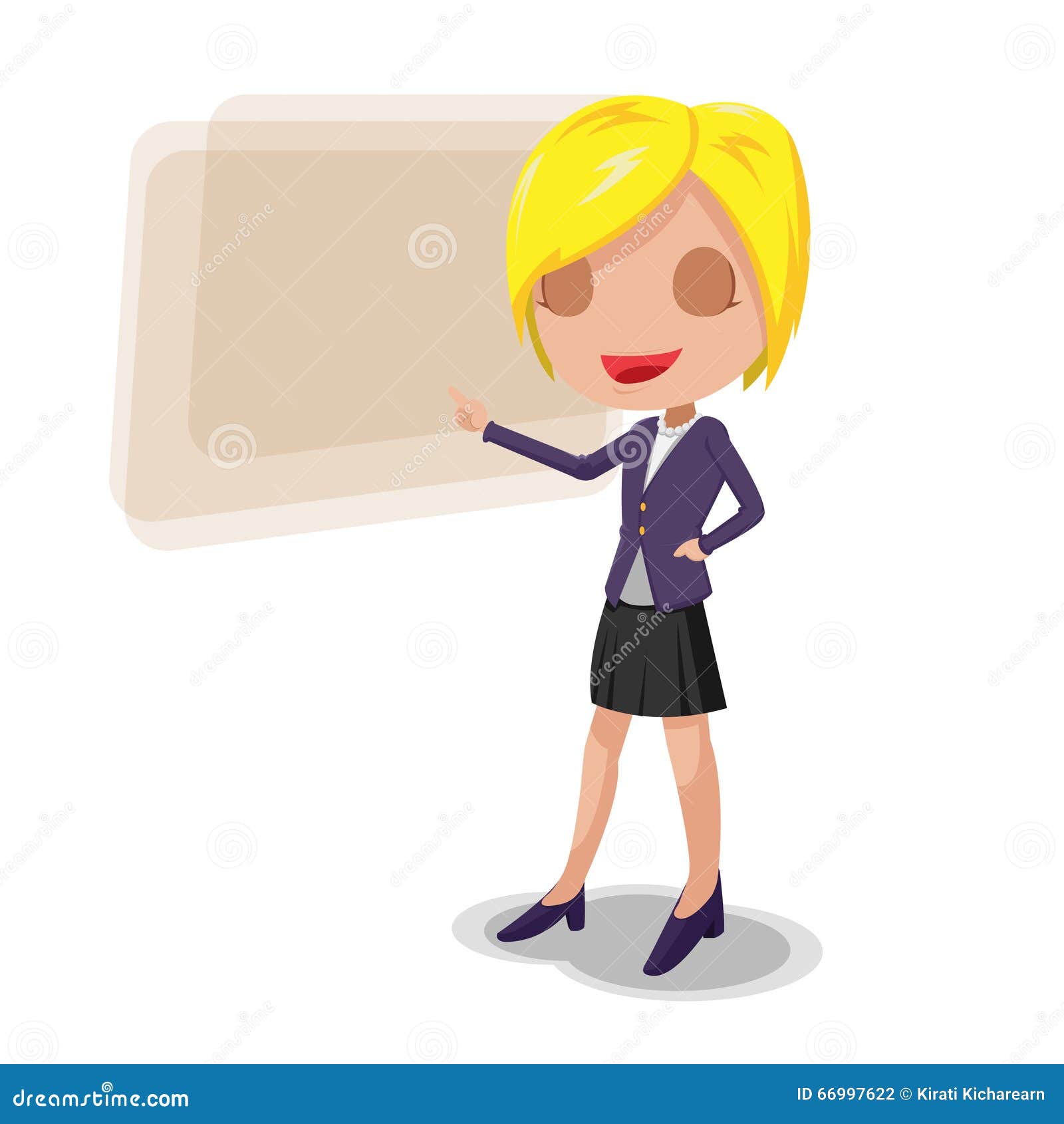 Woman Worker Cartoon Character Presentation Vector Stock Illustration ...