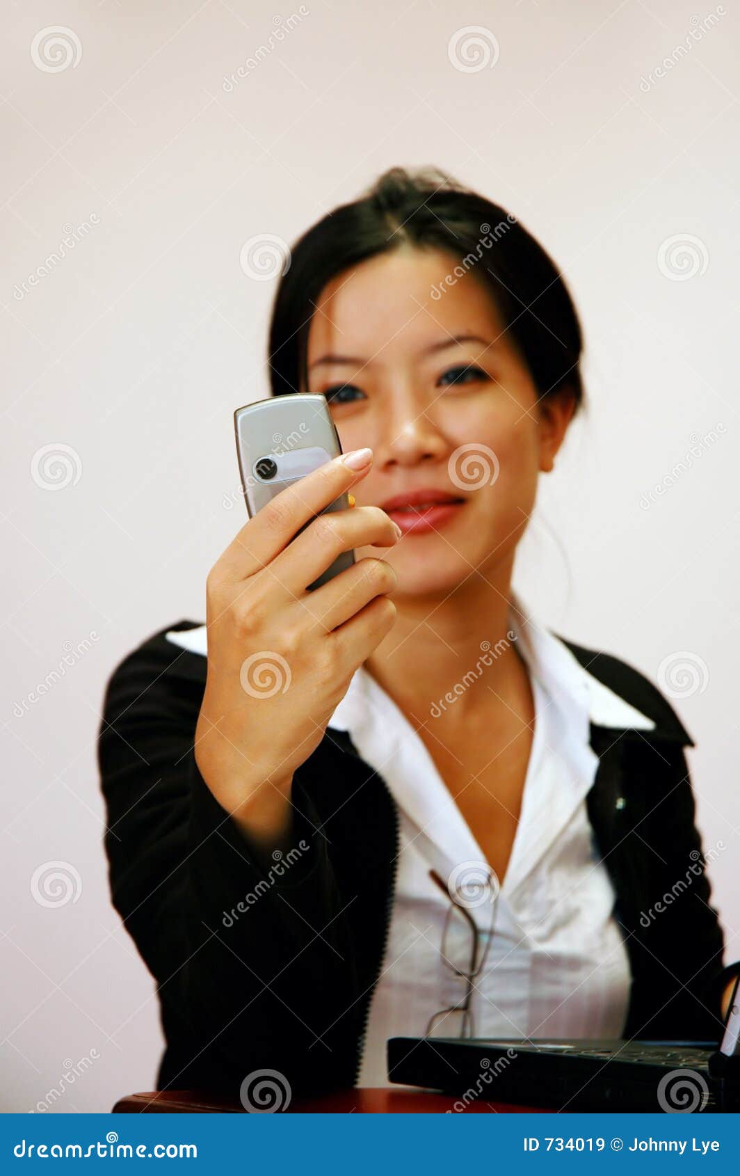 Woman Worker Checking Her Phone Stock Image - Image of operator, female ...