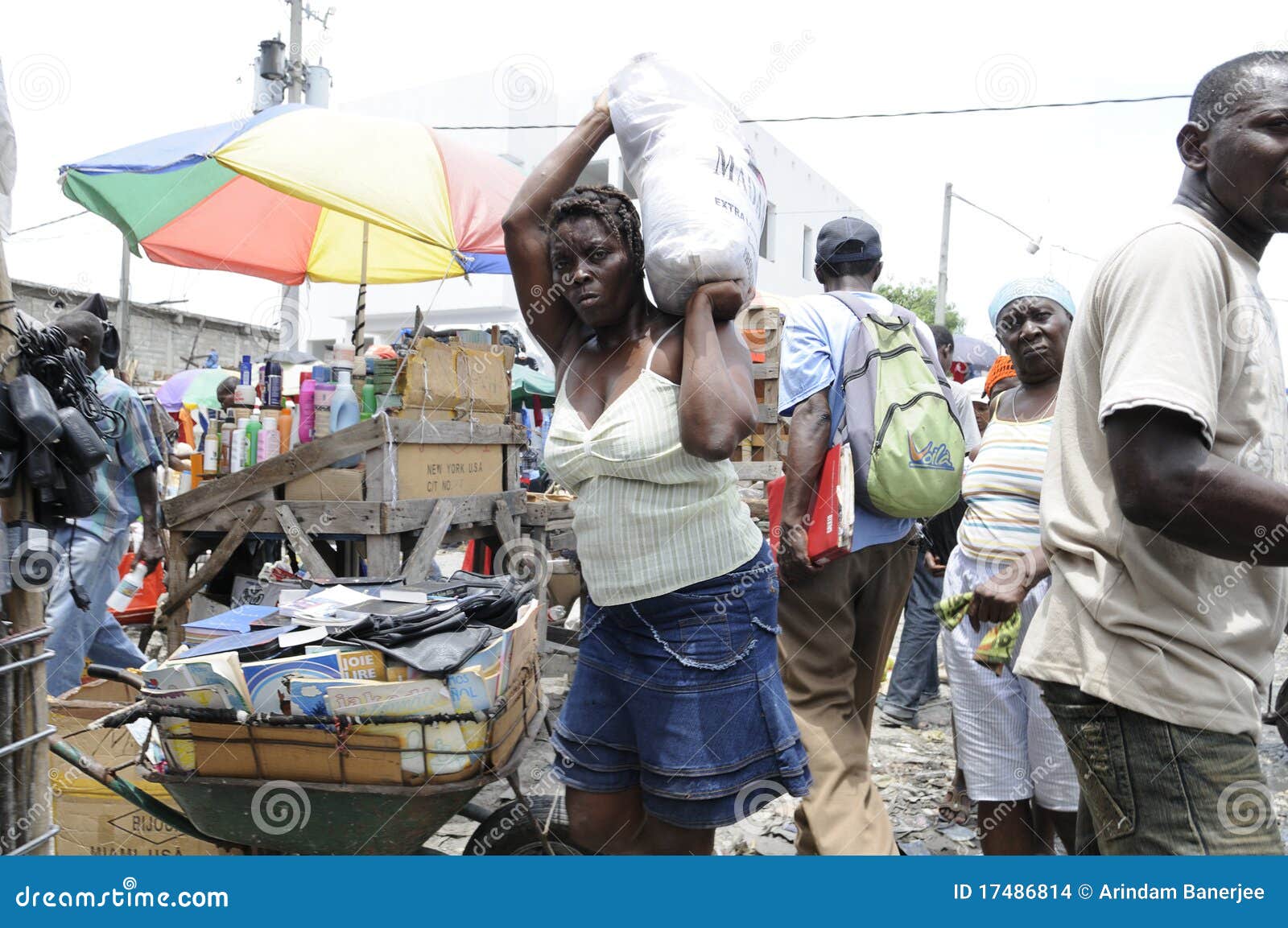 Woman worker in Haiti. editorial stock image. Image of collapsed - 17486814