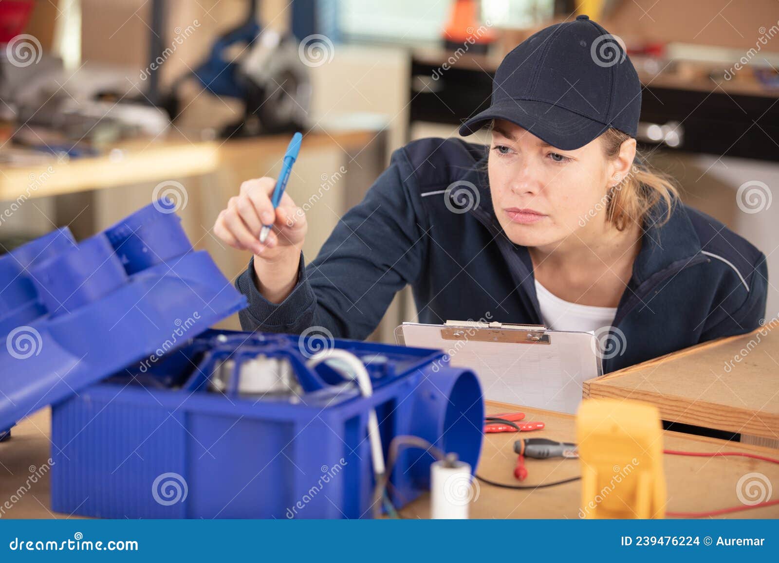 Woman Worker Soldering Circuits at Factory Stock Photo - Image of ...