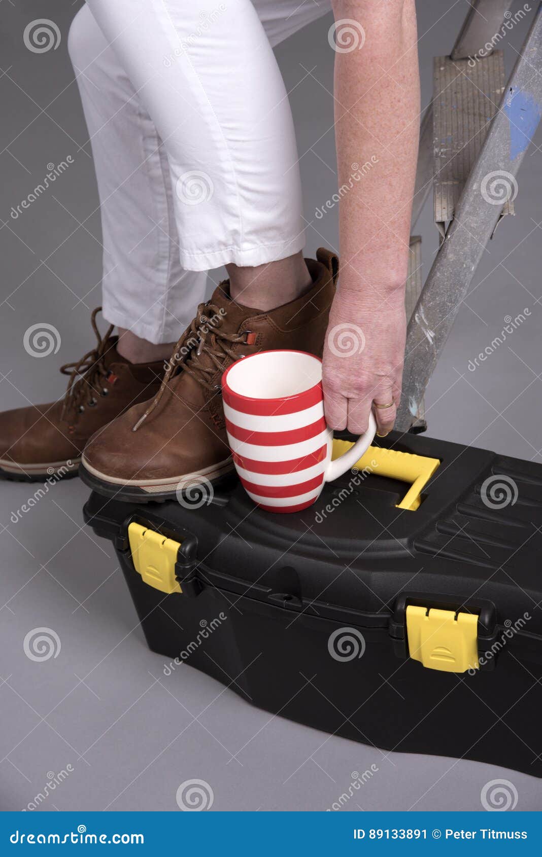 Woman Worker Taking a Tea Break Stock Image - Image of industry, taking ...