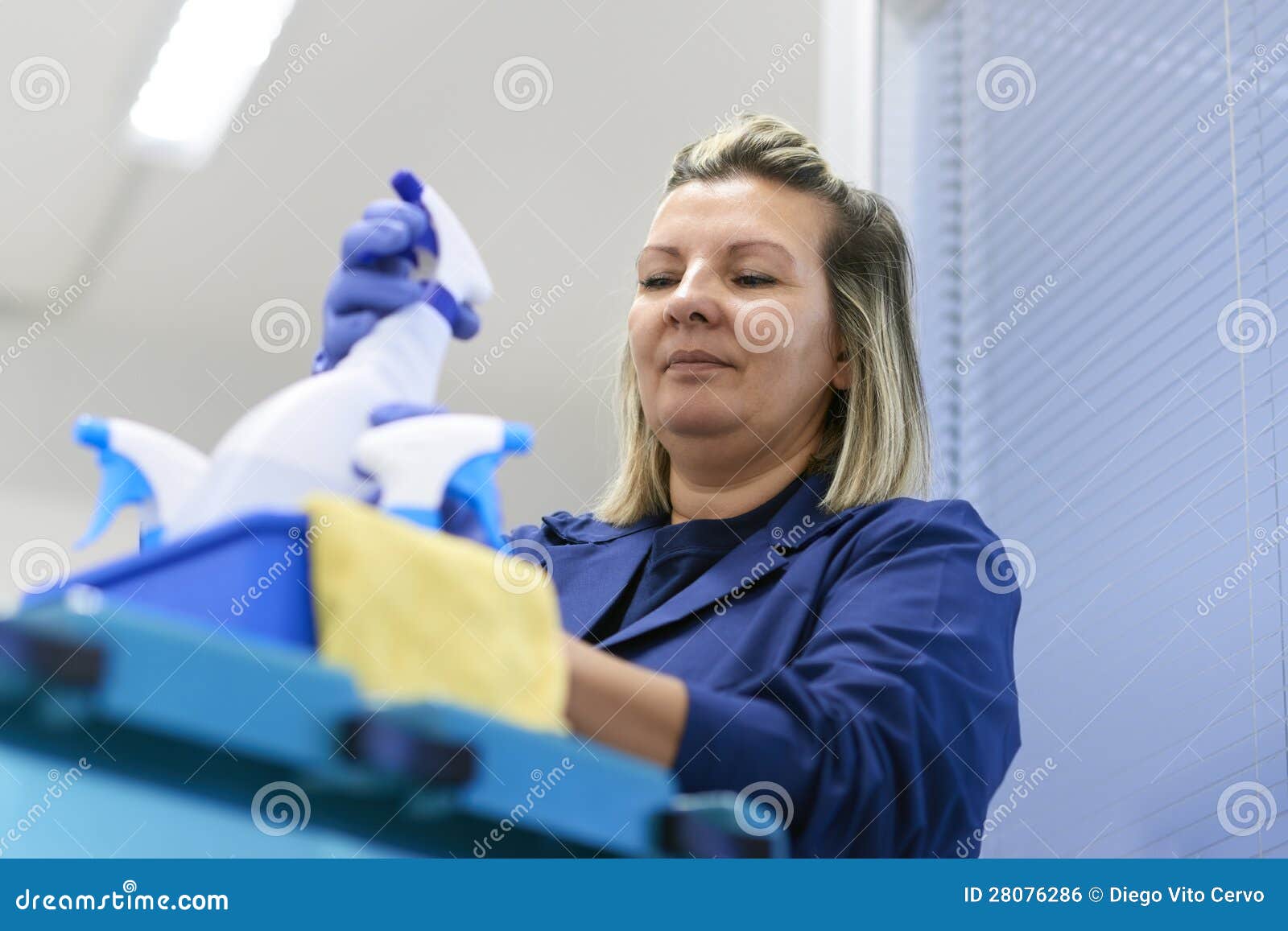 Woman Working As Professional Cleaner in Office Stock Photo - Image of ...