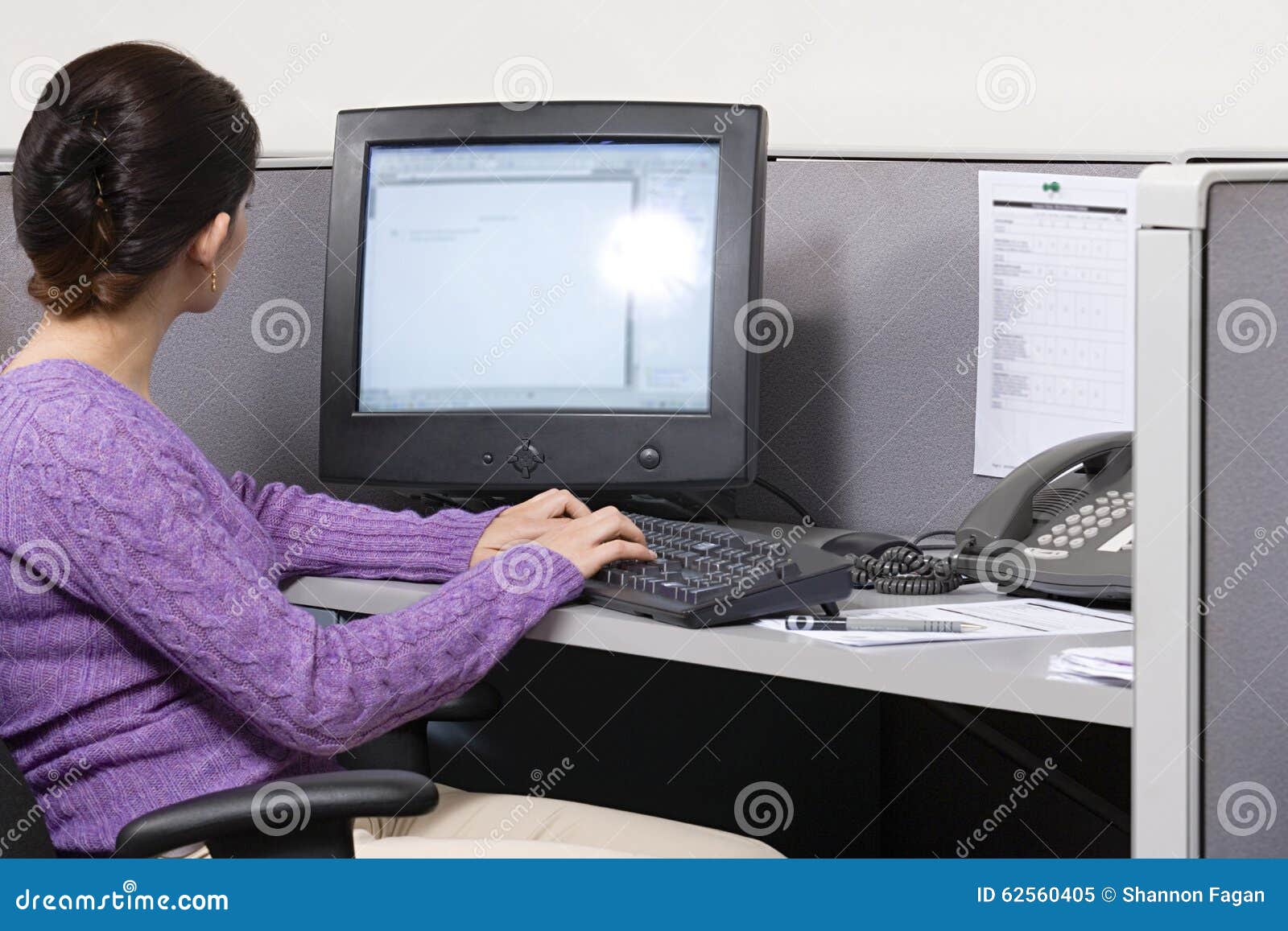 Woman working on computer stock image. Image of careful - 62560405