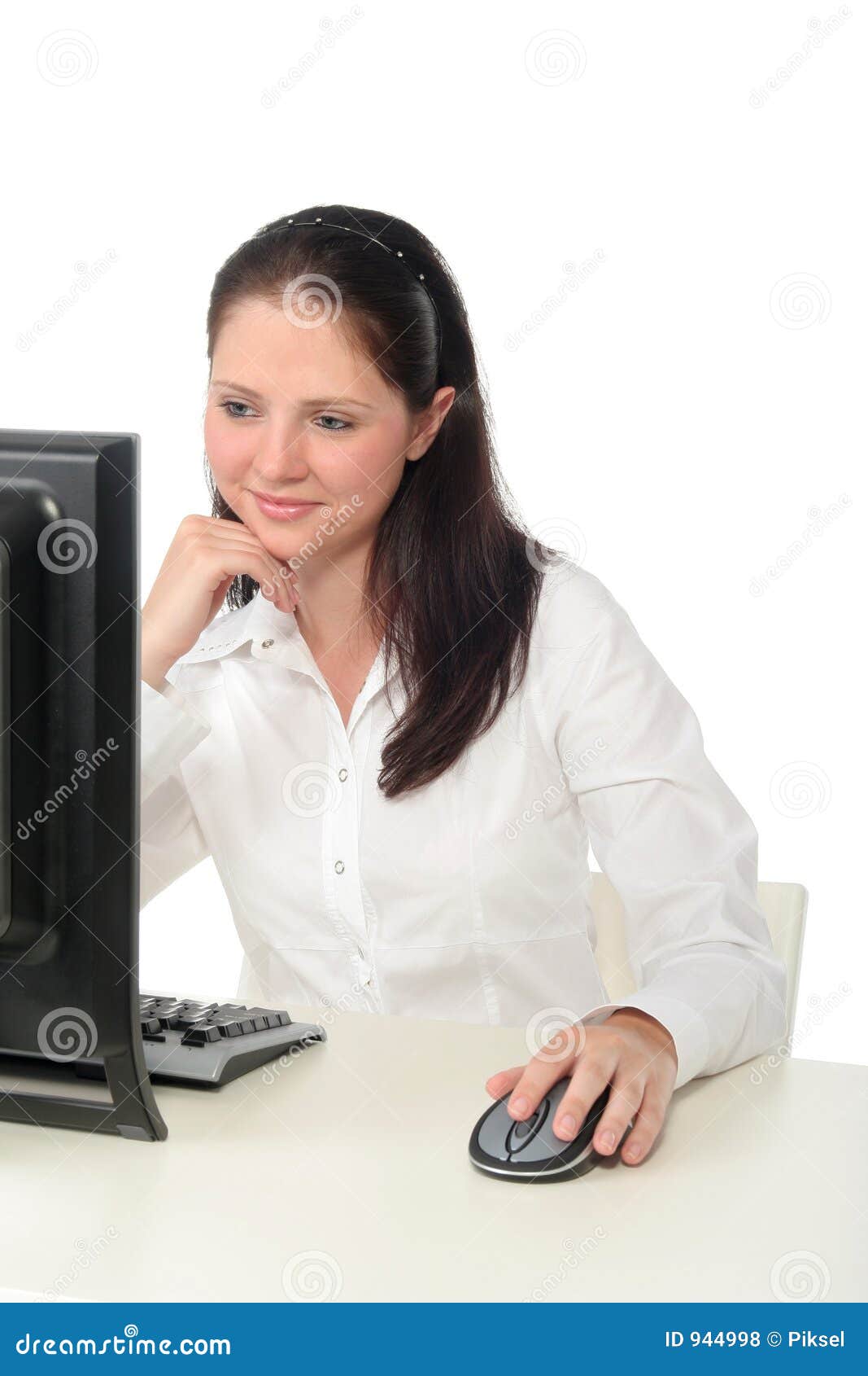 Woman Working on a Computer Stock Photo - Image of career, executive ...