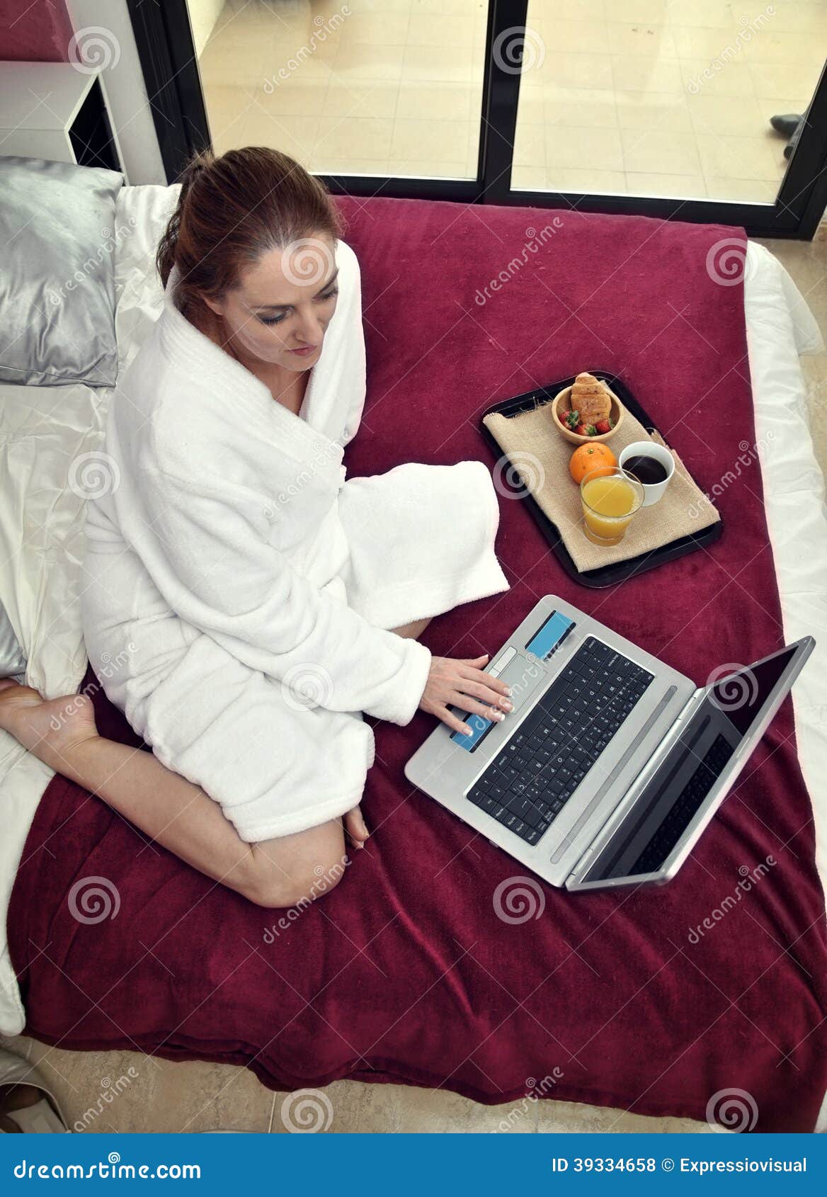 Woman Working with Computer Stock Photo - Image of camera, pretty: 39334658