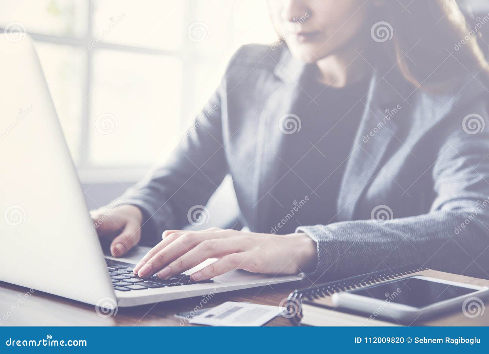 Woman Working on Computer Inside Stock Photo - Image of study, woman ...