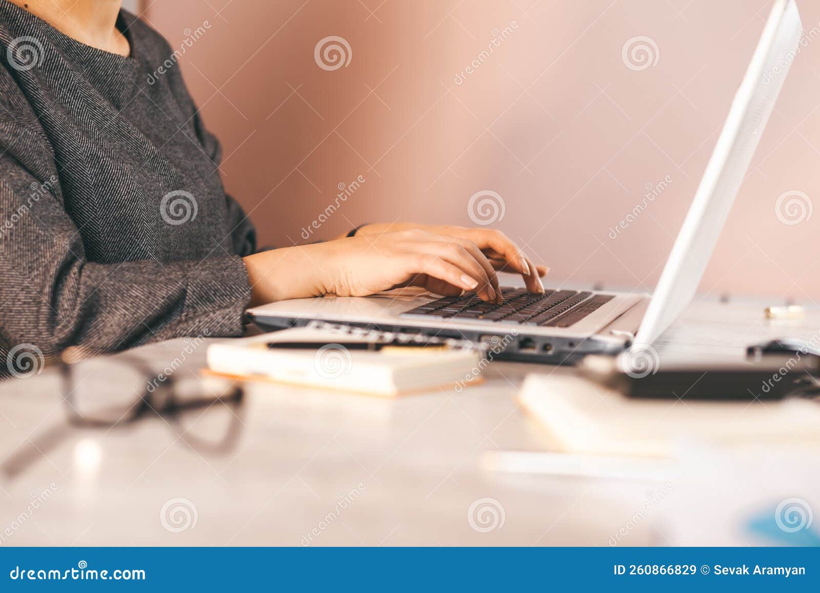 Woman Working in Computer in Office Stock Image - Image of ethnicity ...