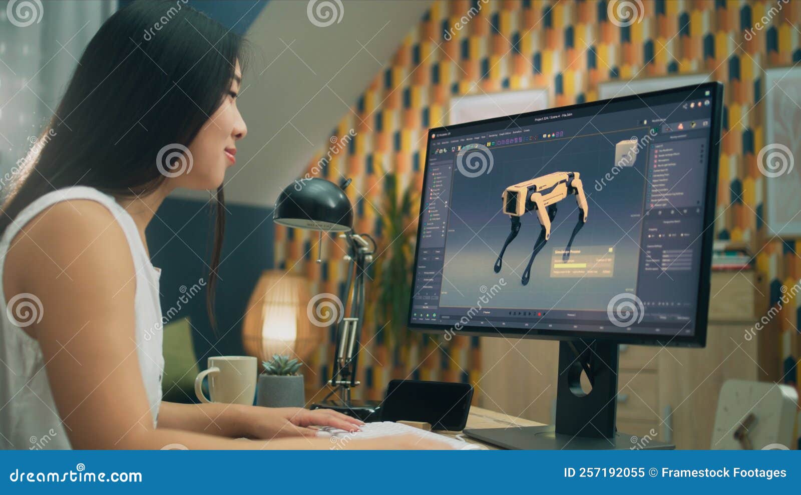 Woman Working in 3D Modeling Software Stock Image - Image of prototype ...