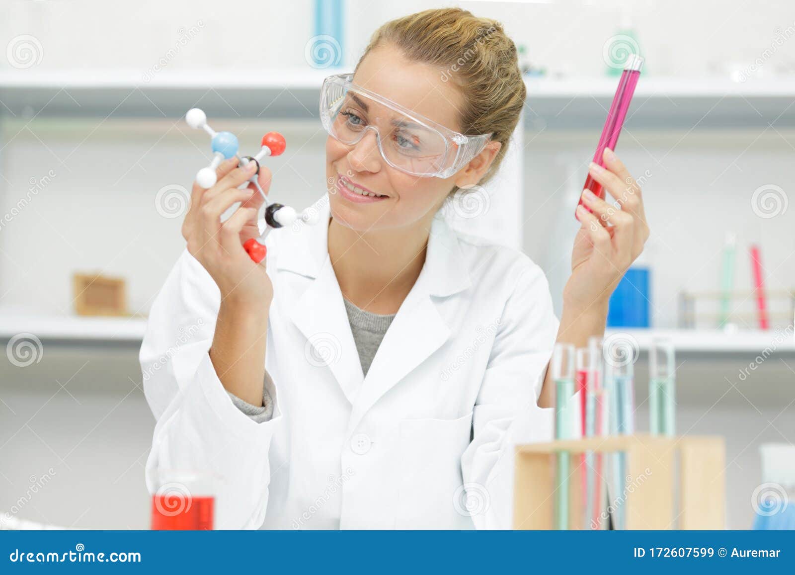 Woman Working on Dna Research Stock Image - Image of beautiful ...