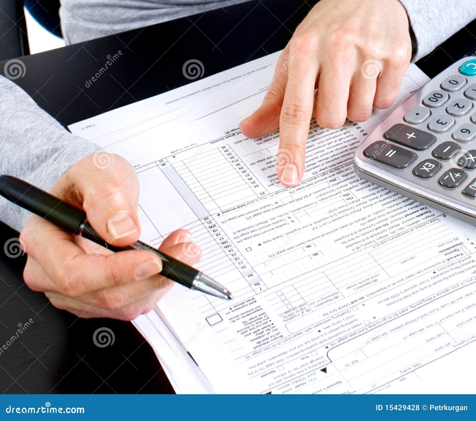 Woman Working with Documents Stock Photo - Image of finances, filling ...