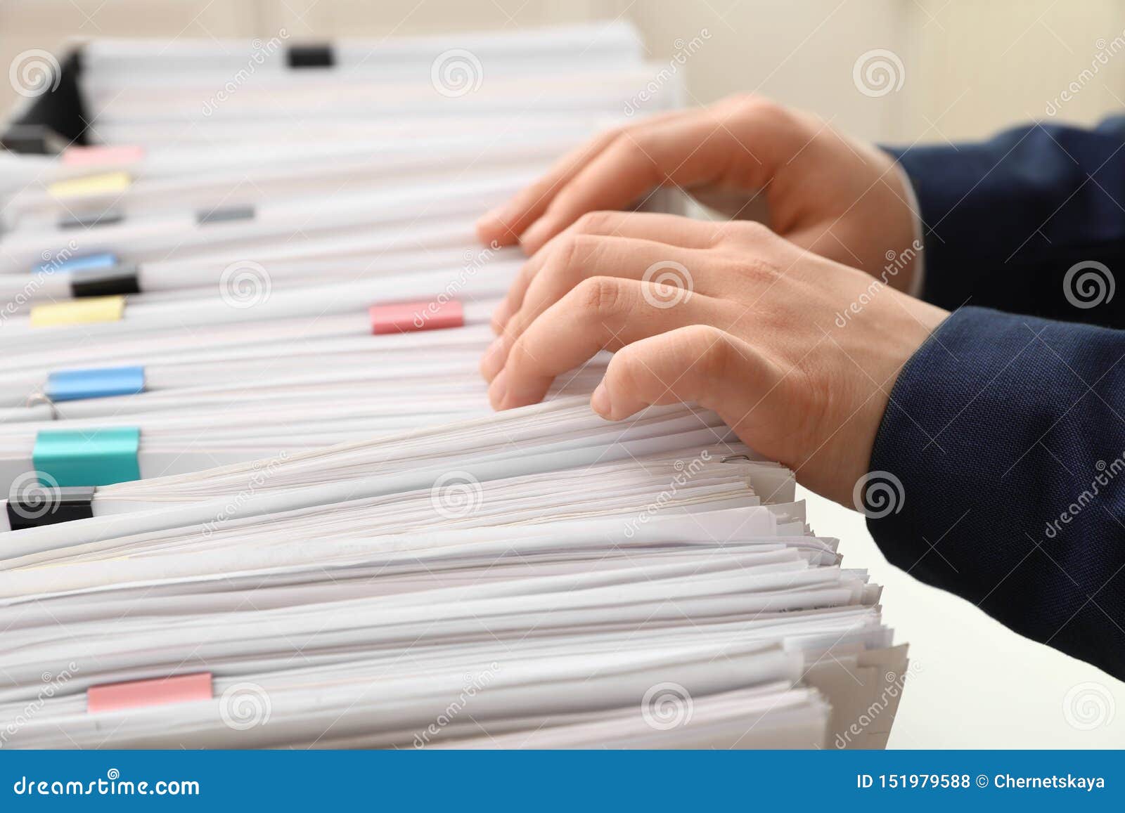 Woman Working with Documents in Office Stock Photo - Image of paper ...