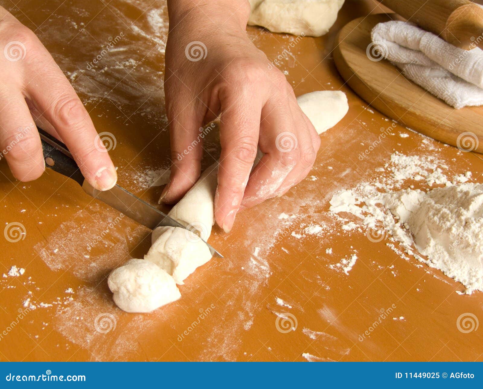 Woman working with dough stock image. Image of dinner - 11449025