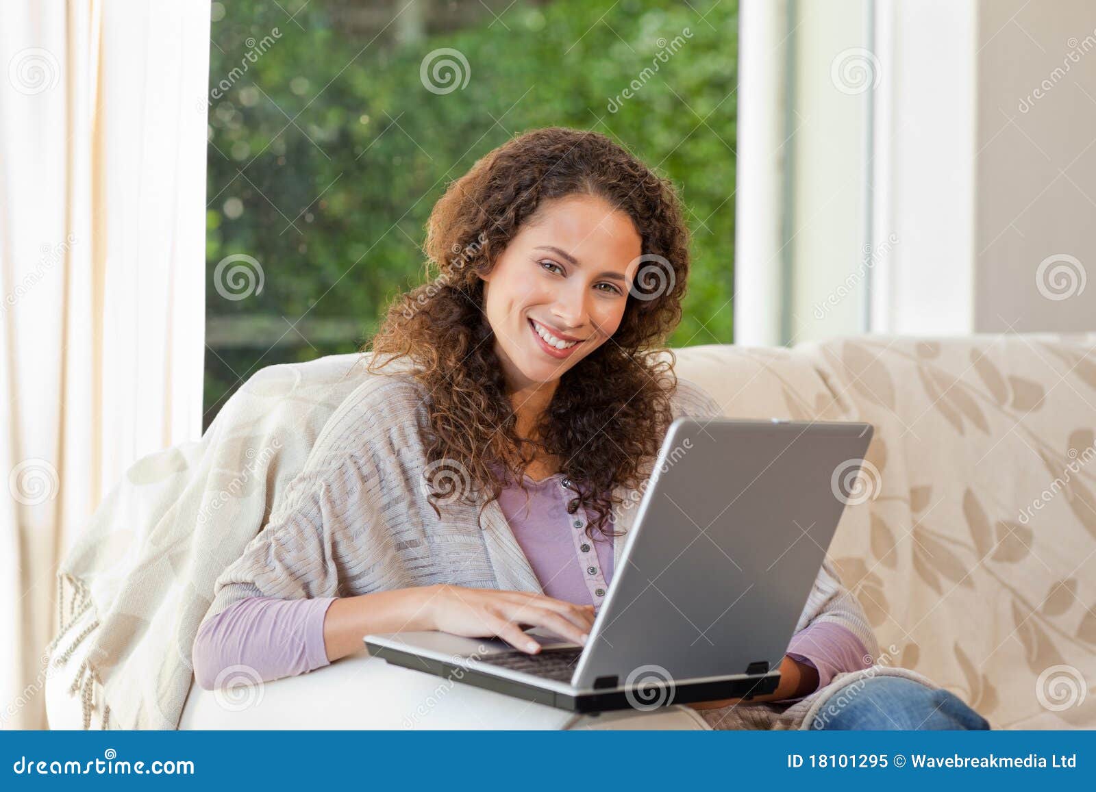 Woman Working on Her Laptop Stock Image - Image of enthusiastic, adult ...