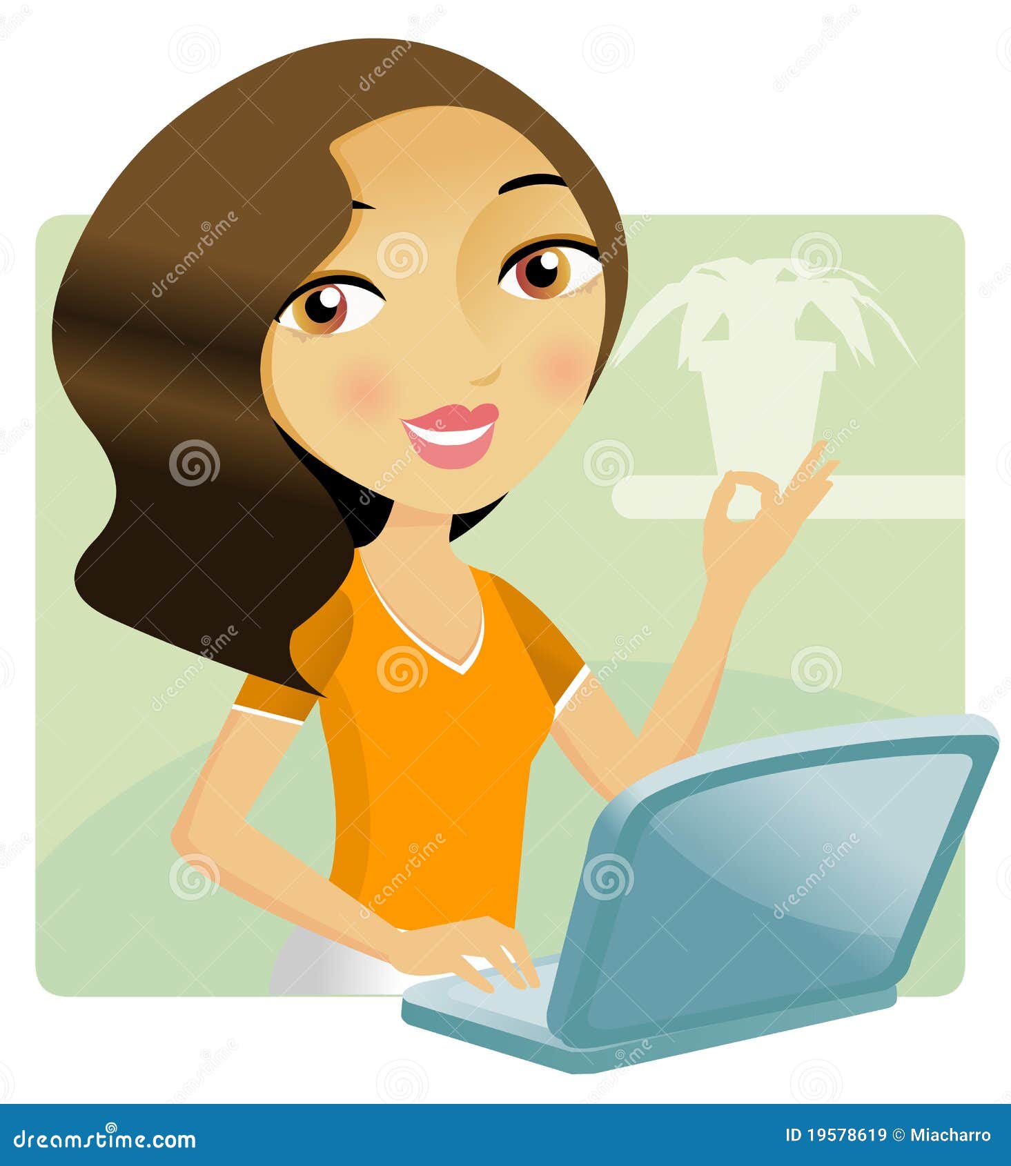 Woman Working on Her Laptop Stock Vector - Illustration of glasses ...