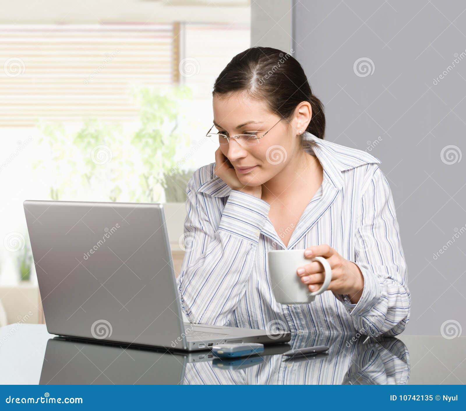 Woman working at home stock image. Image of females, businesswoman ...