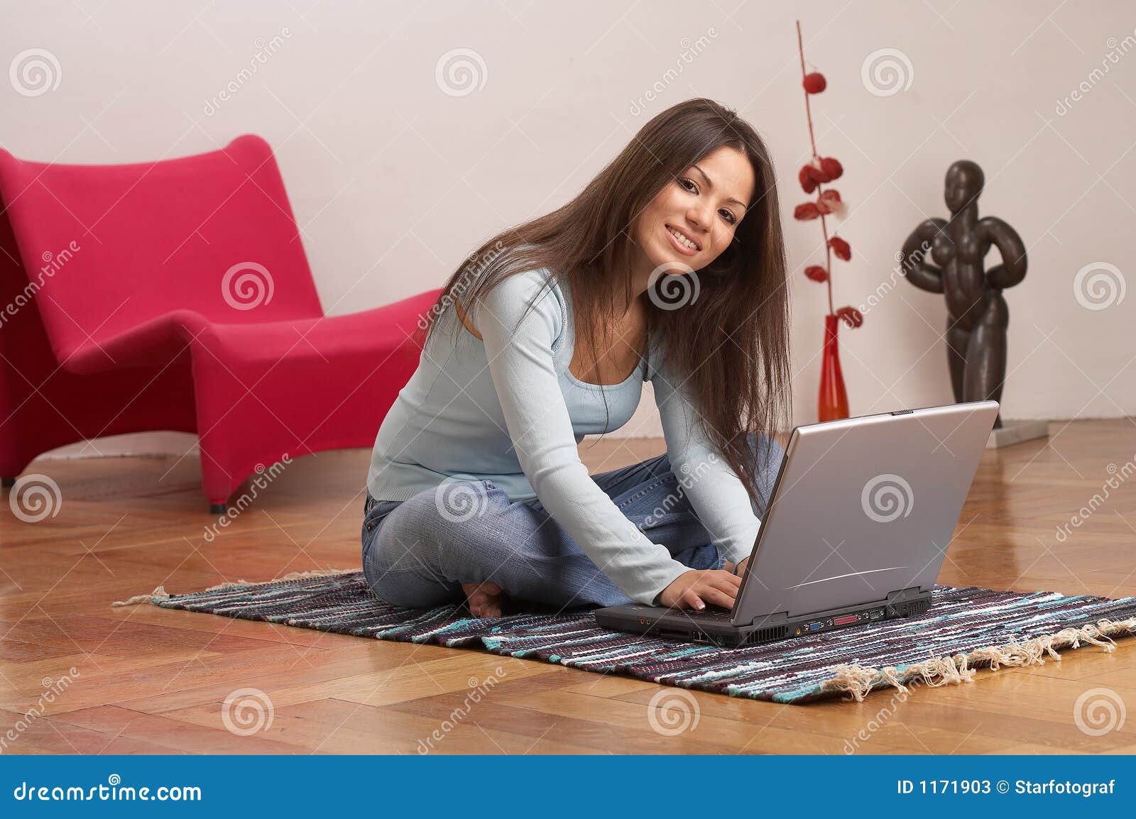 Woman working at home stock image. Image of living, recover - 1171903