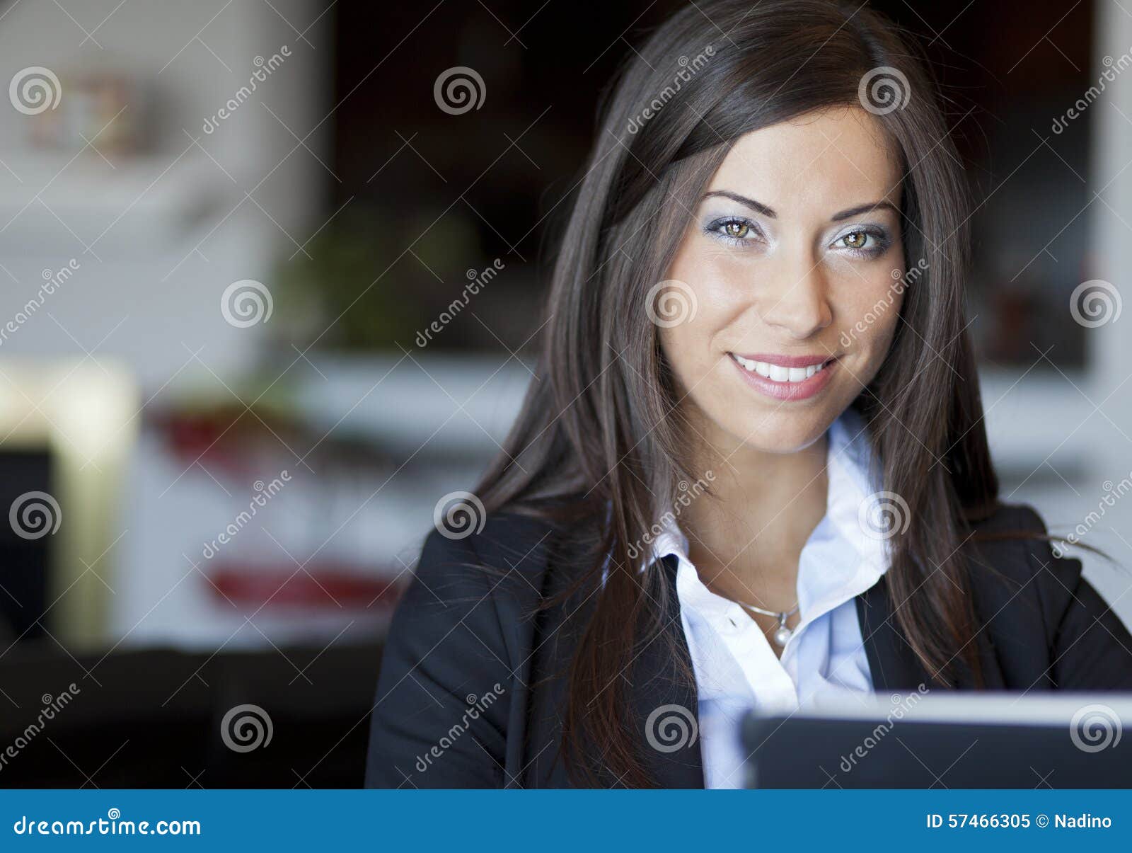 Woman Working at Home stock image. Image of female, close - 57466305