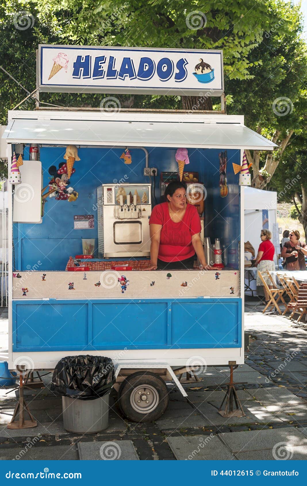 Woman Working at an Ice Cream Stand Editorial Image - Image of ball ...
