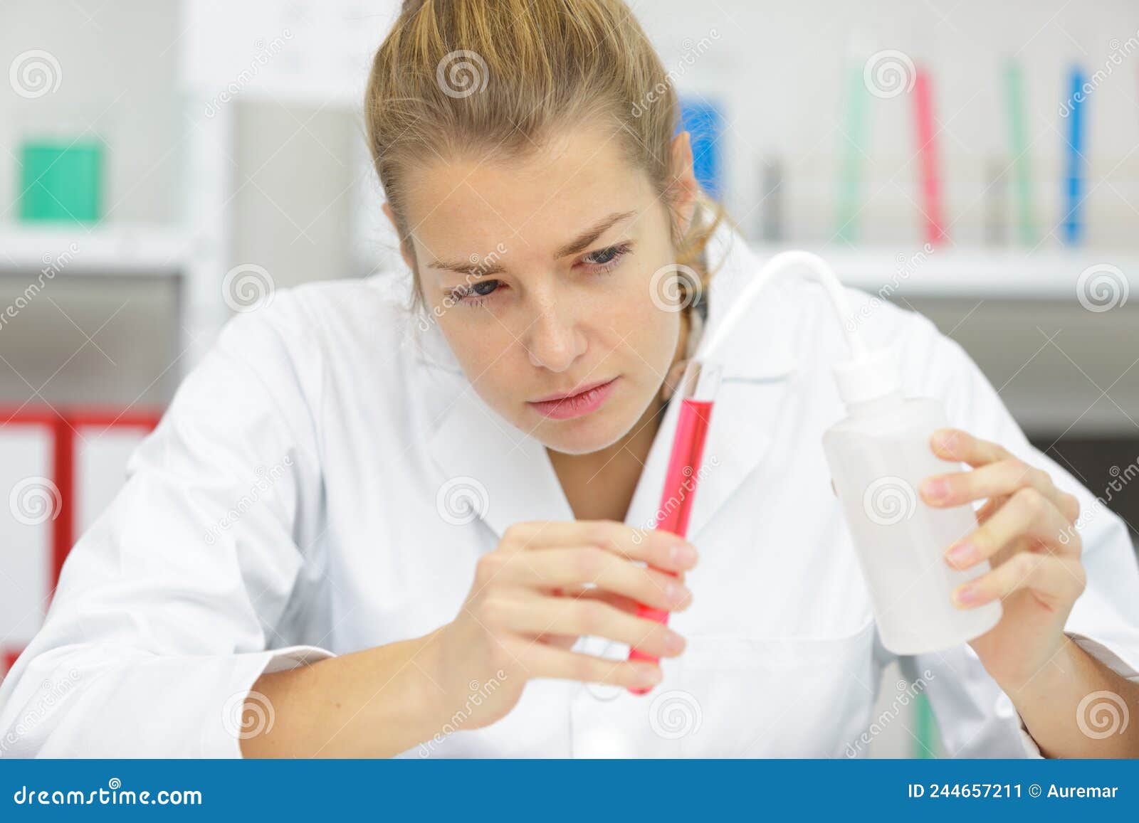 Woman working in lab stock image. Image of science, clinic - 244657211