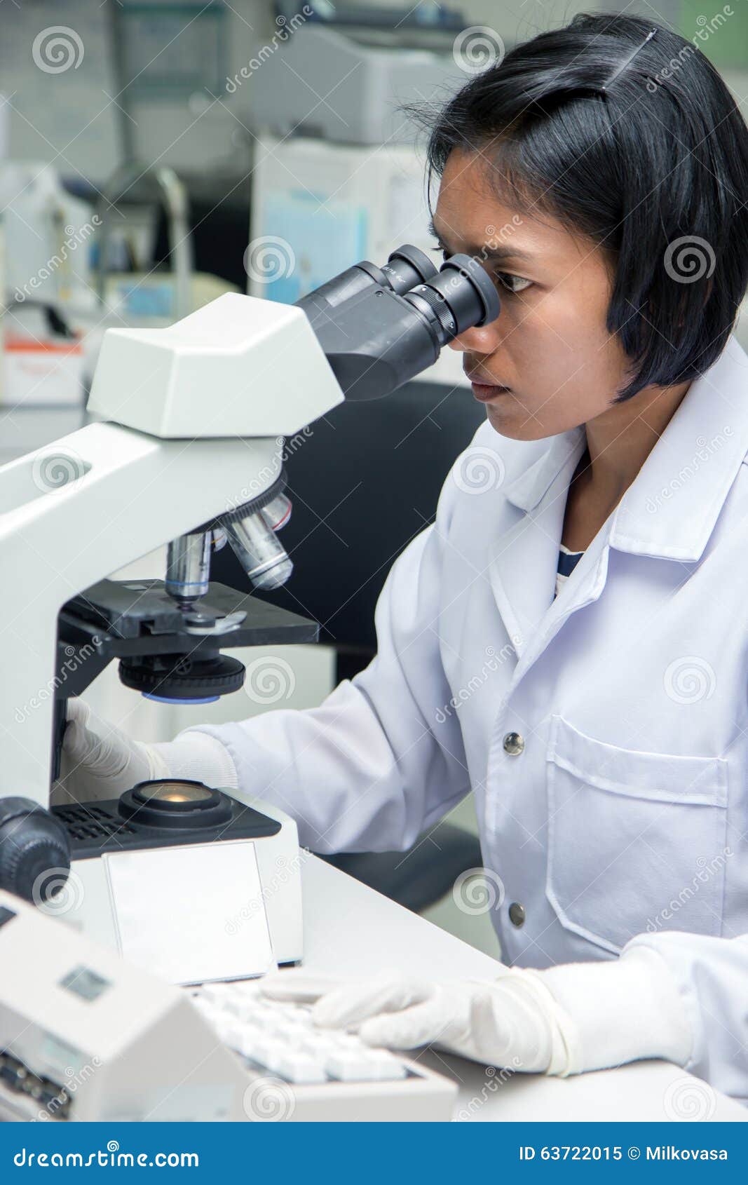Woman Working in a Laboratory Stock Image - Image of keyboard ...